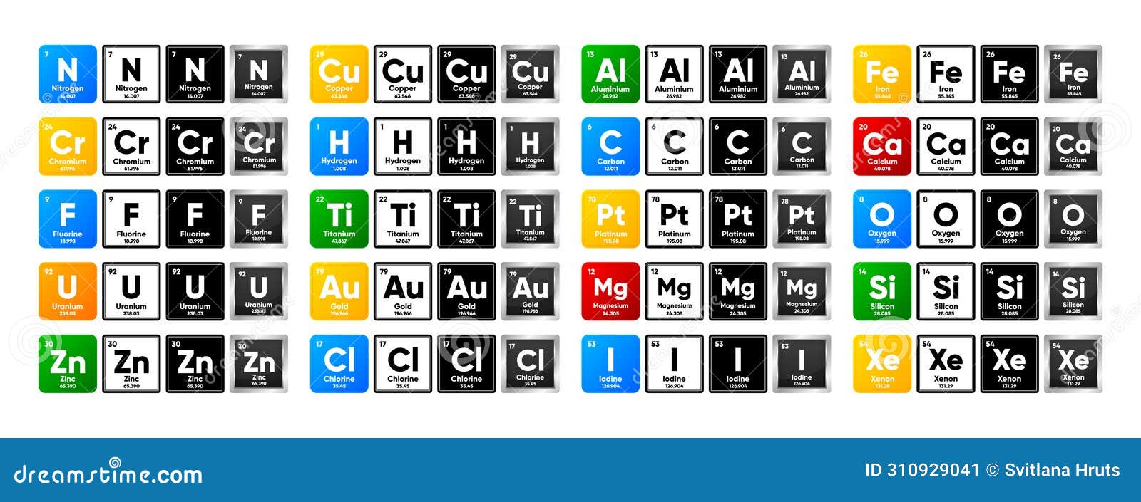 Chemistry Elements of Mendeleev Table. Collection Chemistry Elements in ...