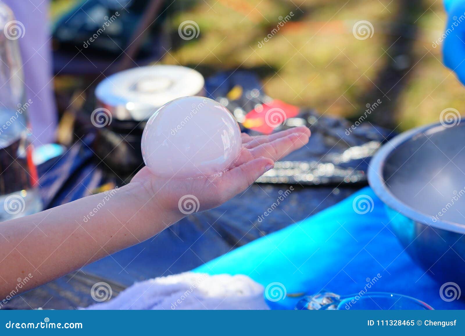 Chemistry Experiment: Big Bubble Stock Image - Image of abstract, color ...