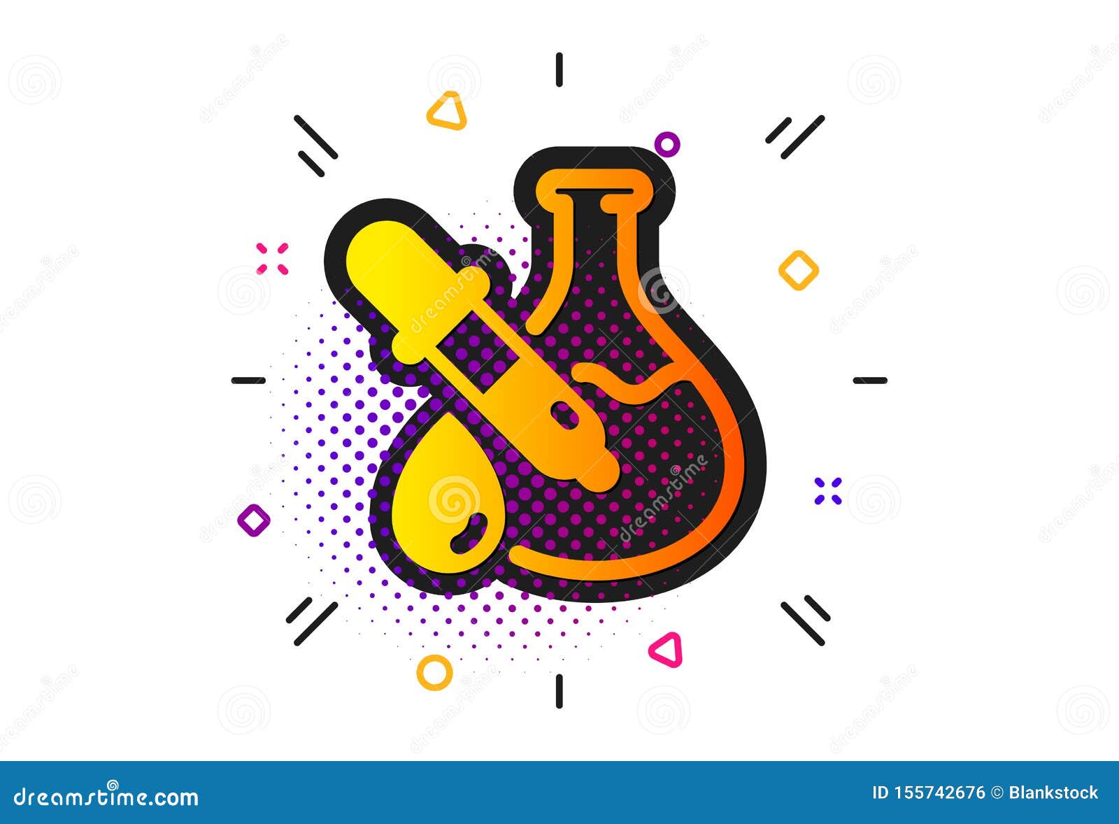 Chemistry Experiment Icon. Laboratory Flask Sign. Analysis Pipette ...