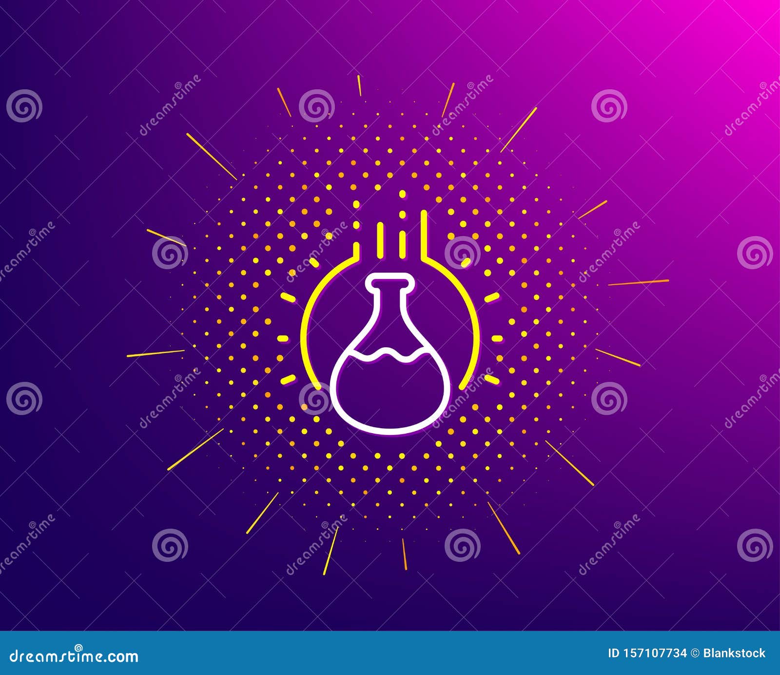 Chemistry Experiment Line Icon. Laboratory Flask Sign. Analysis. Vector ...