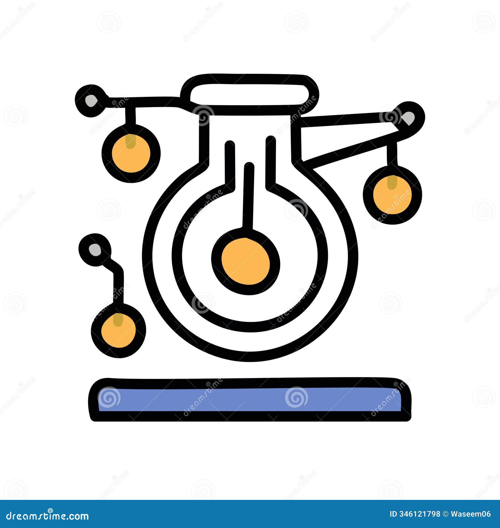 Chemistry Experiment Vector Illustration, Filled Design Editable ...