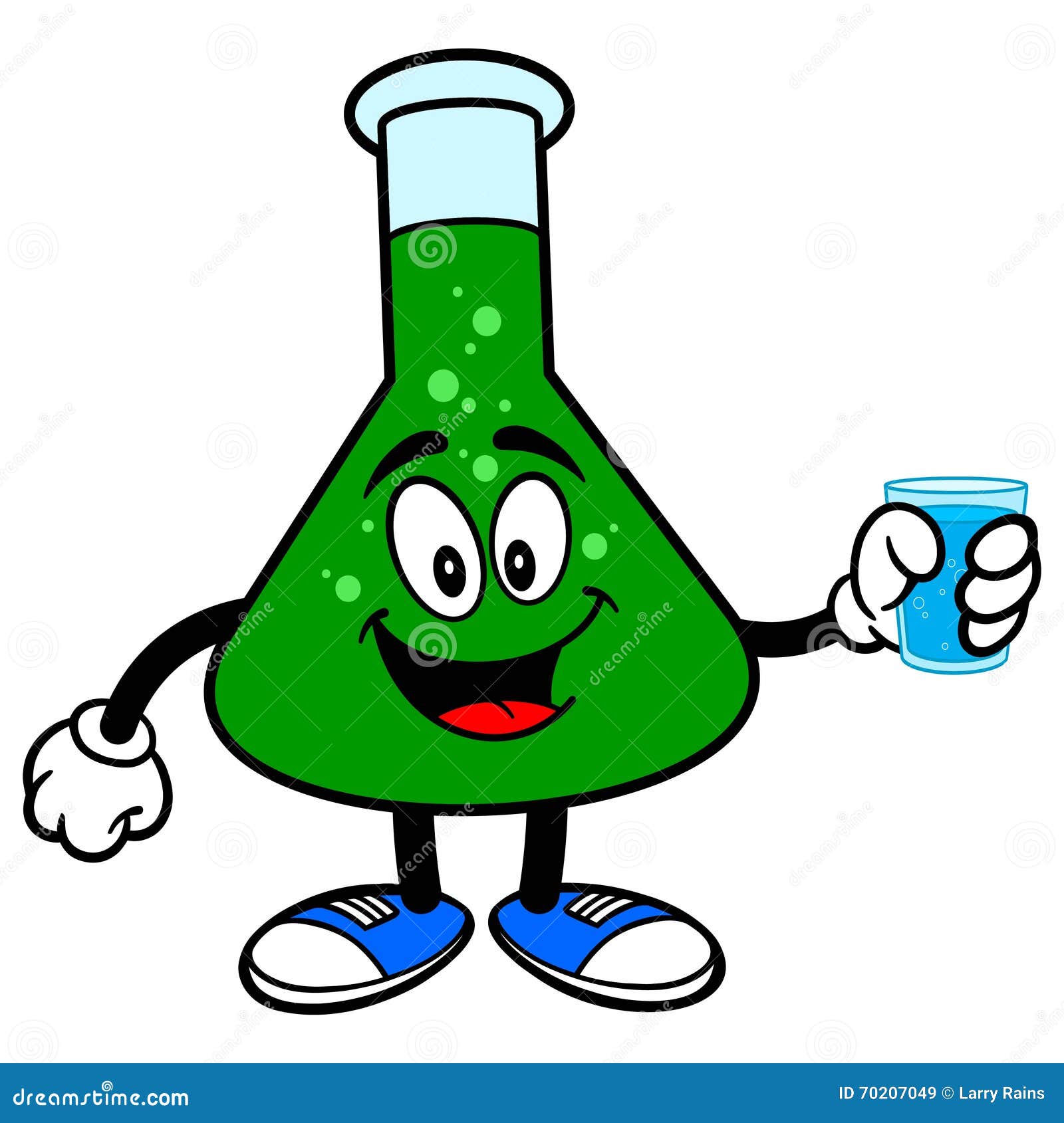 Chemistry Flask With A Cup Of Water Cartoon Vector | CartoonDealer.com ...