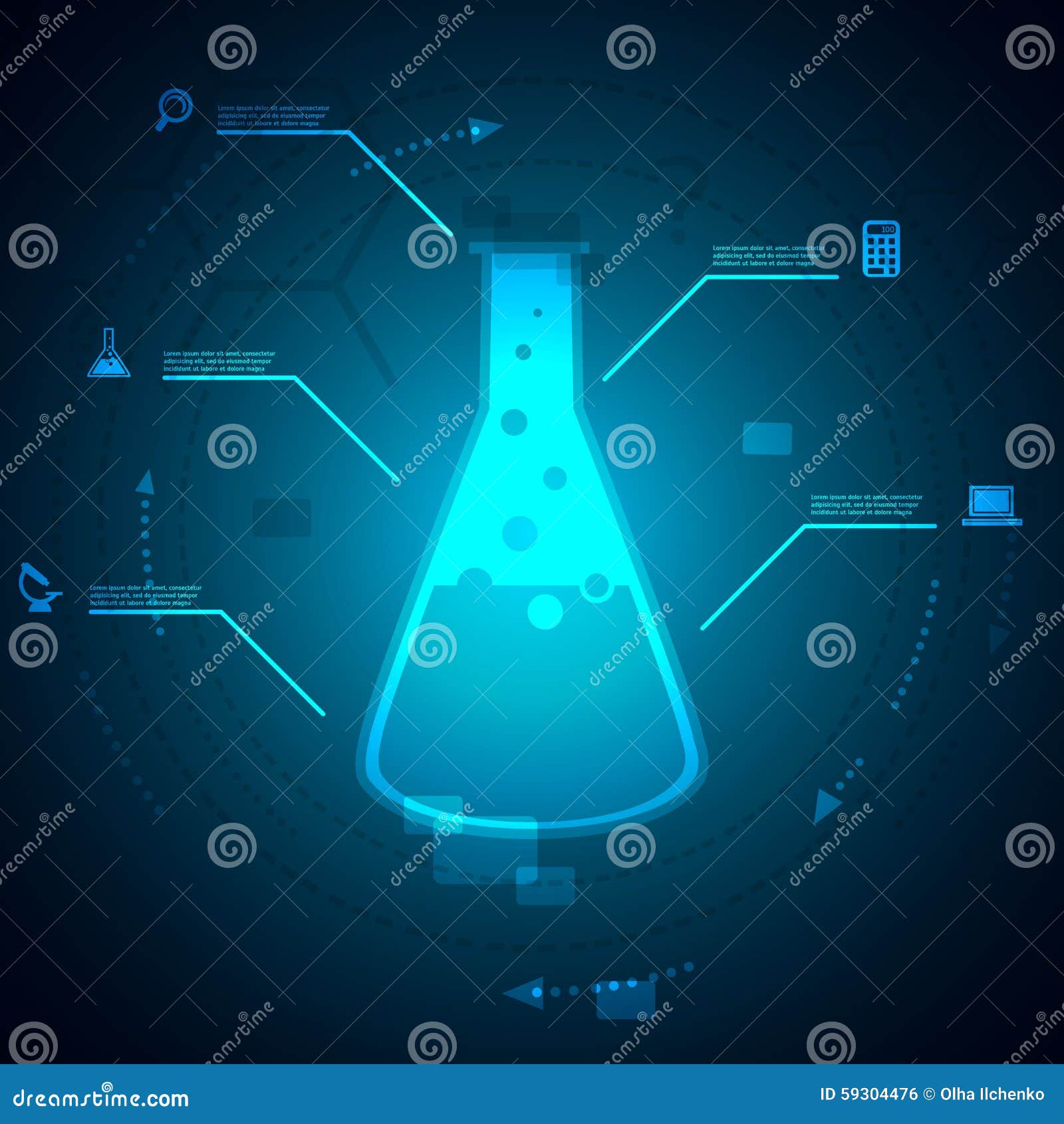 Chemistry Flask Infographics Illustration. Vector Illustration Stock ...