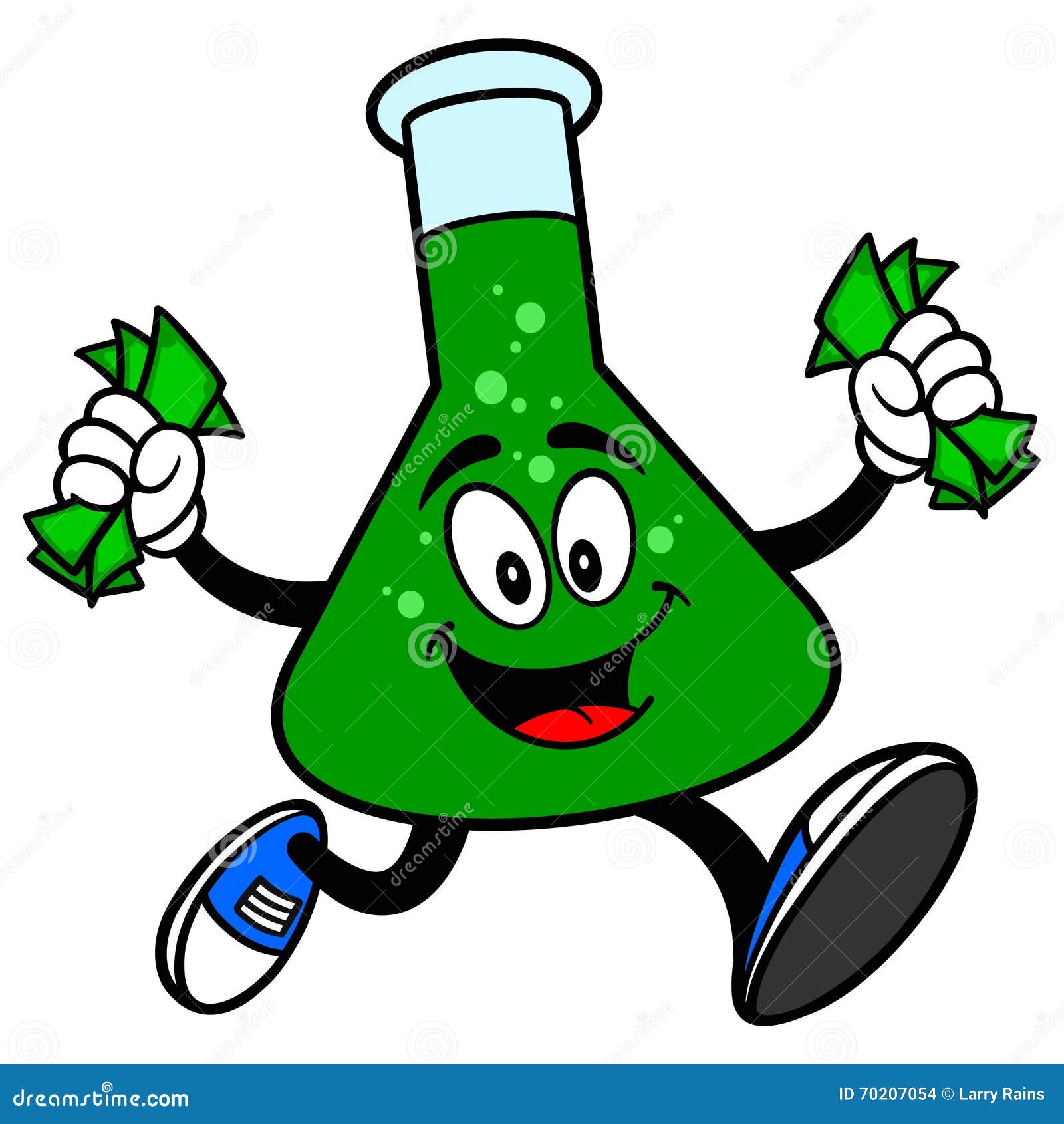Chemistry Flask Running with Money Stock Vector - Illustration of ...