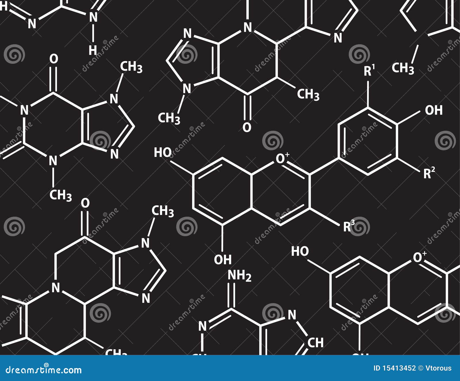 Chemistry formulas stock vector. Illustration of complex - 15413452