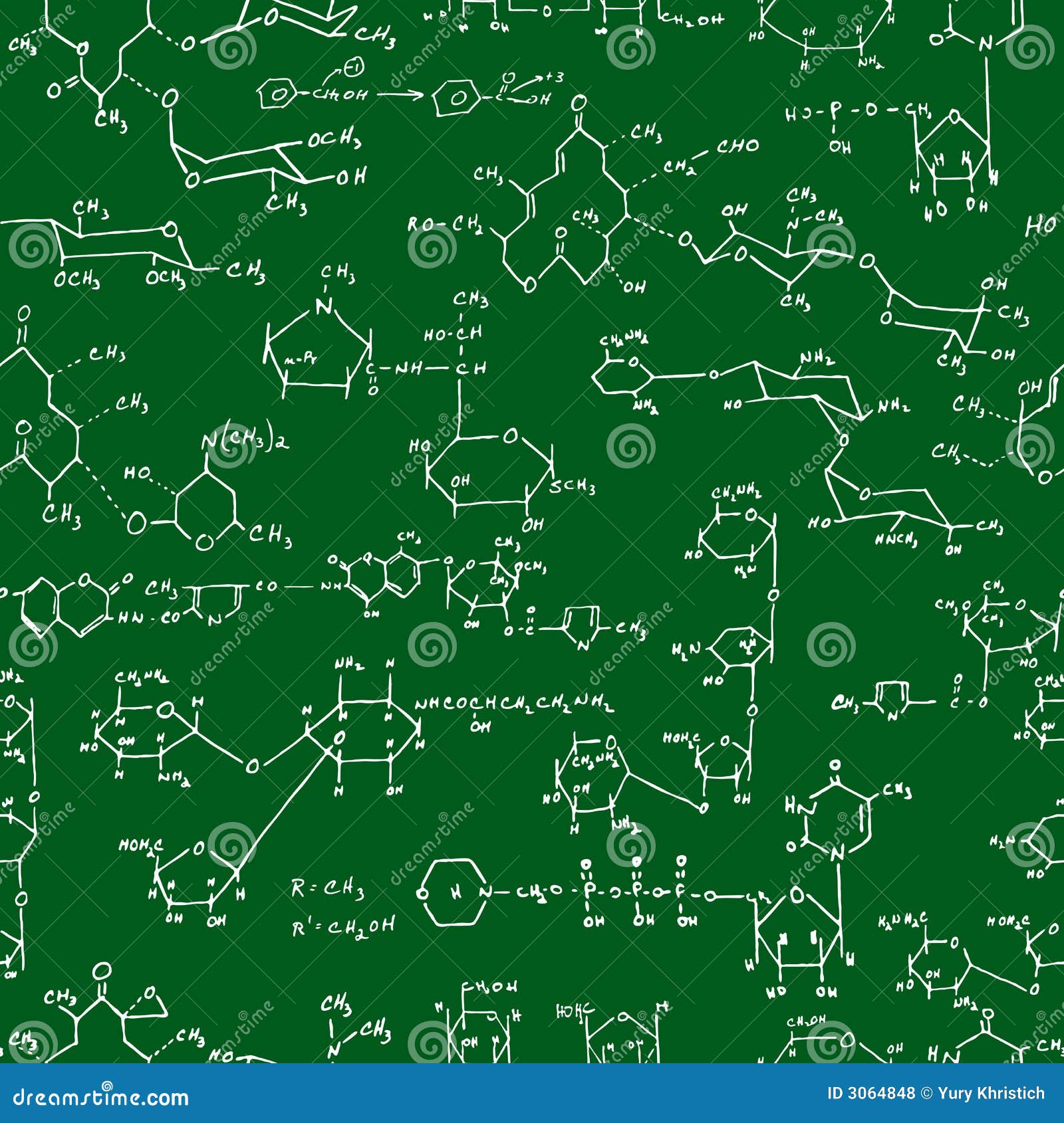 Chemistry Formulas Blackboard Vector Illustration | CartoonDealer.com ...