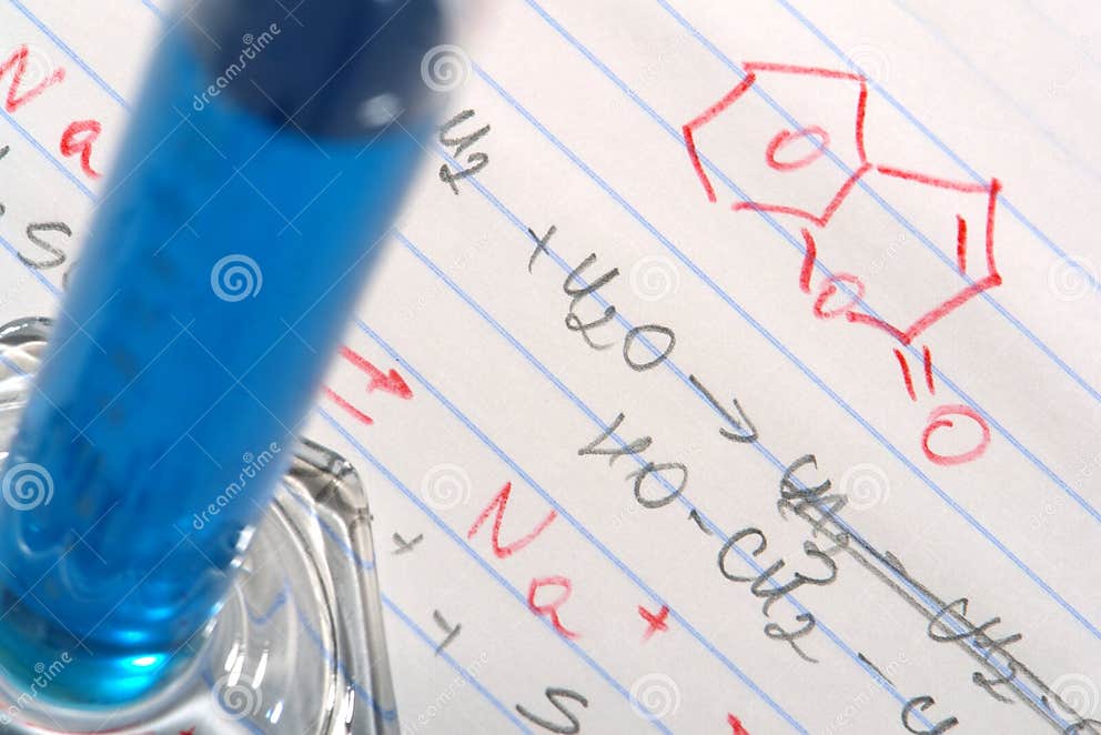 Chemistry Formulas in Science Research Lab Stock Image - Image of ...
