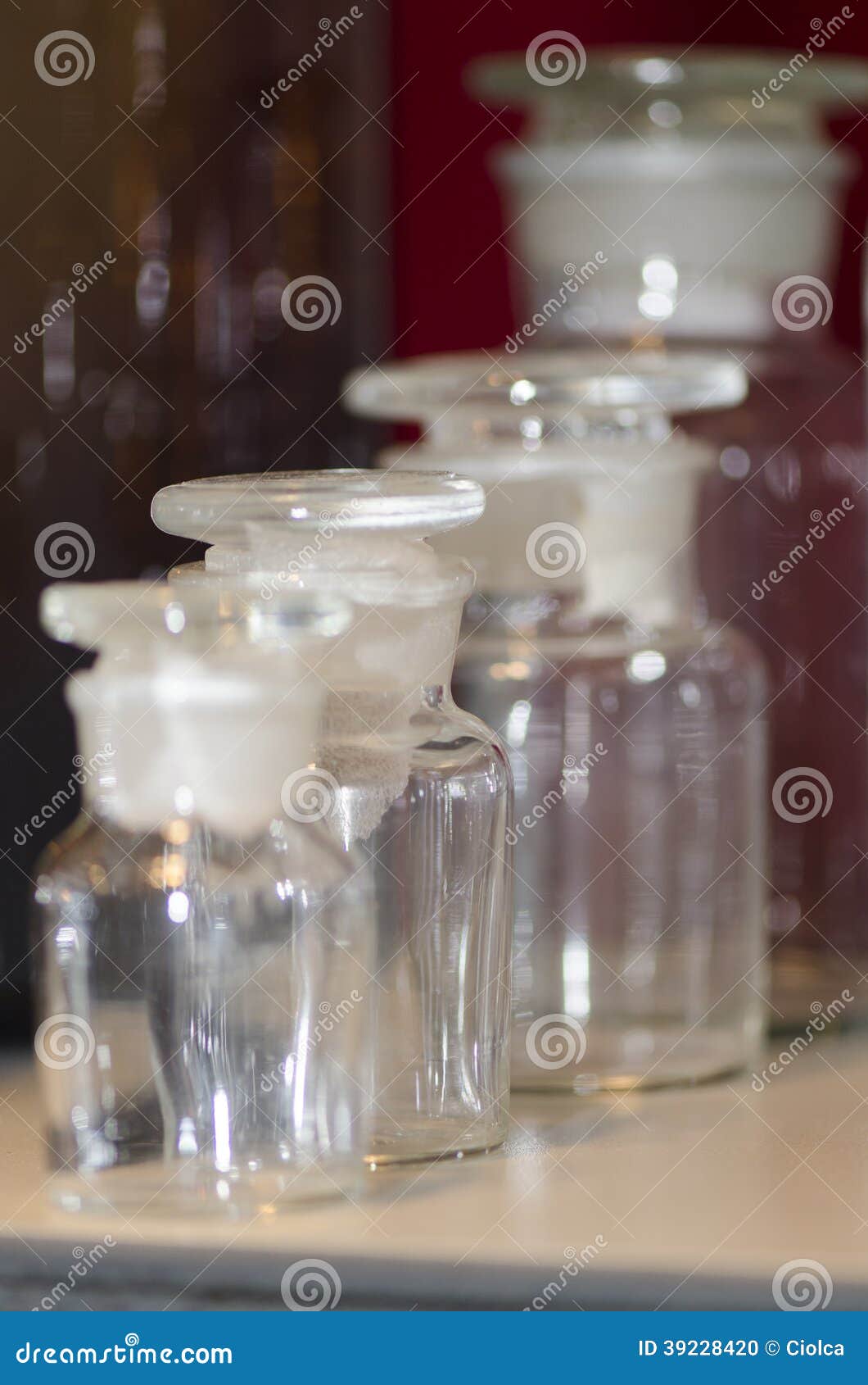 Chemistry glass vessels stock photo. Image of experimental - 39228420