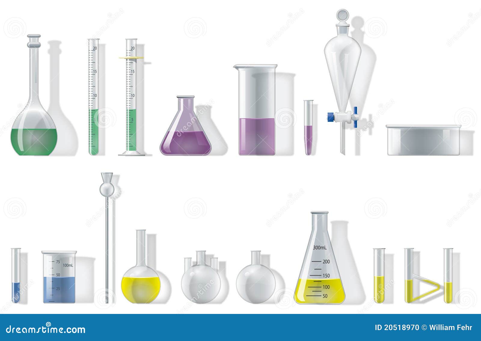 Chemistry Glassware stock vector. Illustration of graduated - 20518970
