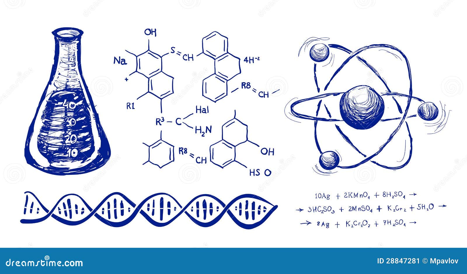 Chemistry hand drawing stock vector. Illustration of chemical - 28847281