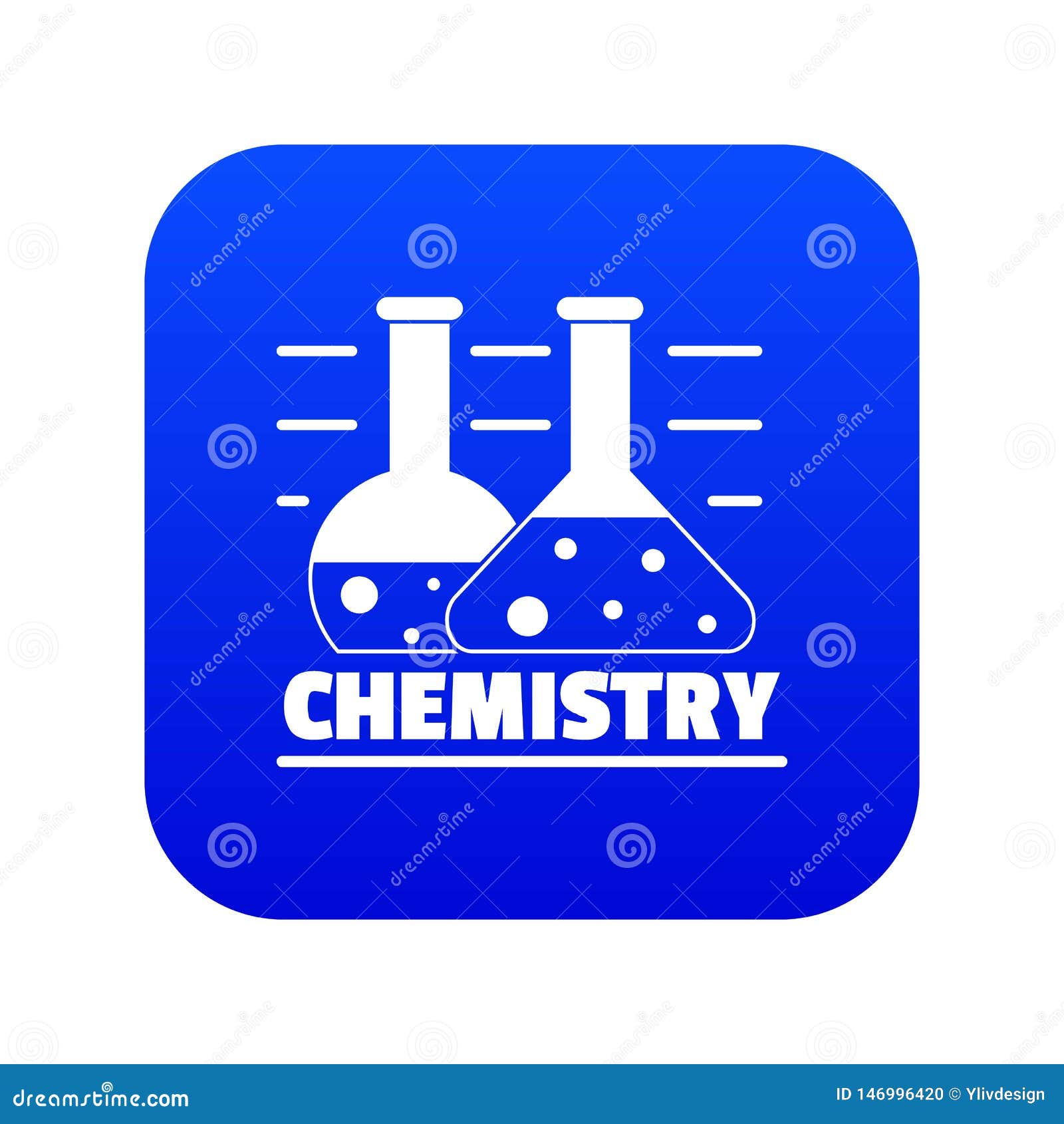 Chemistry icon blue vector stock vector. Illustration of object - 146996420