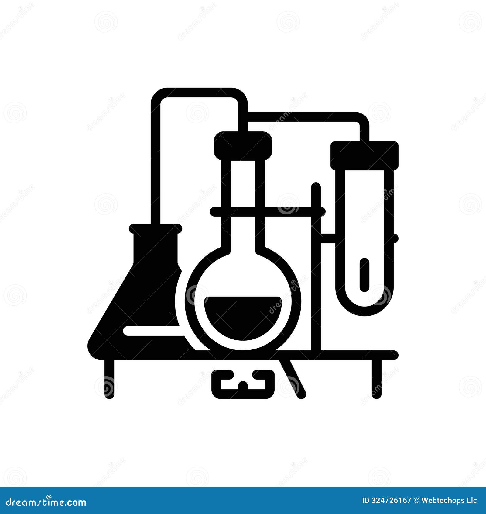Black Solid Icon for Chemistry, Laboratory and Tube Stock Illustration ...