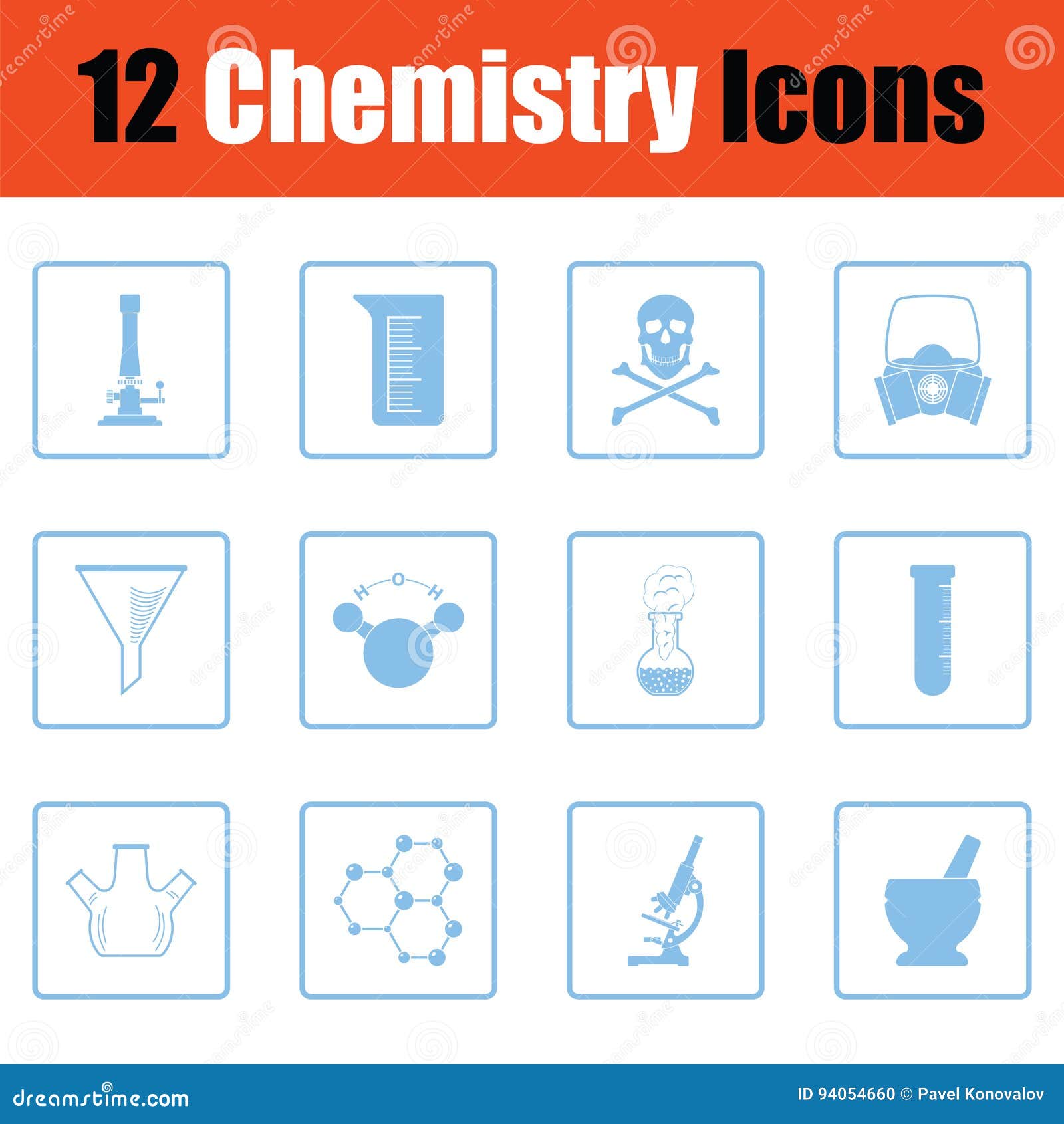 Chemistry icon set stock vector. Illustration of burner - 94054660