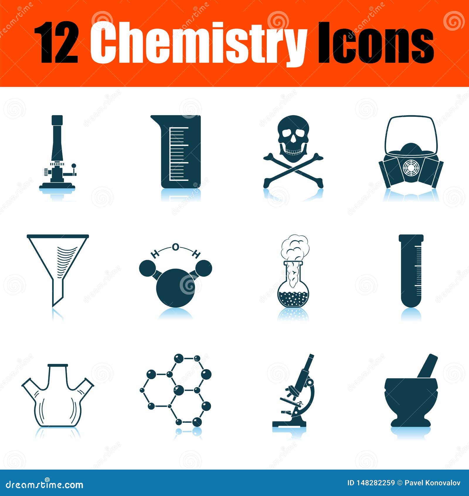 Chemistry Icon Set stock vector. Illustration of filler - 148282259