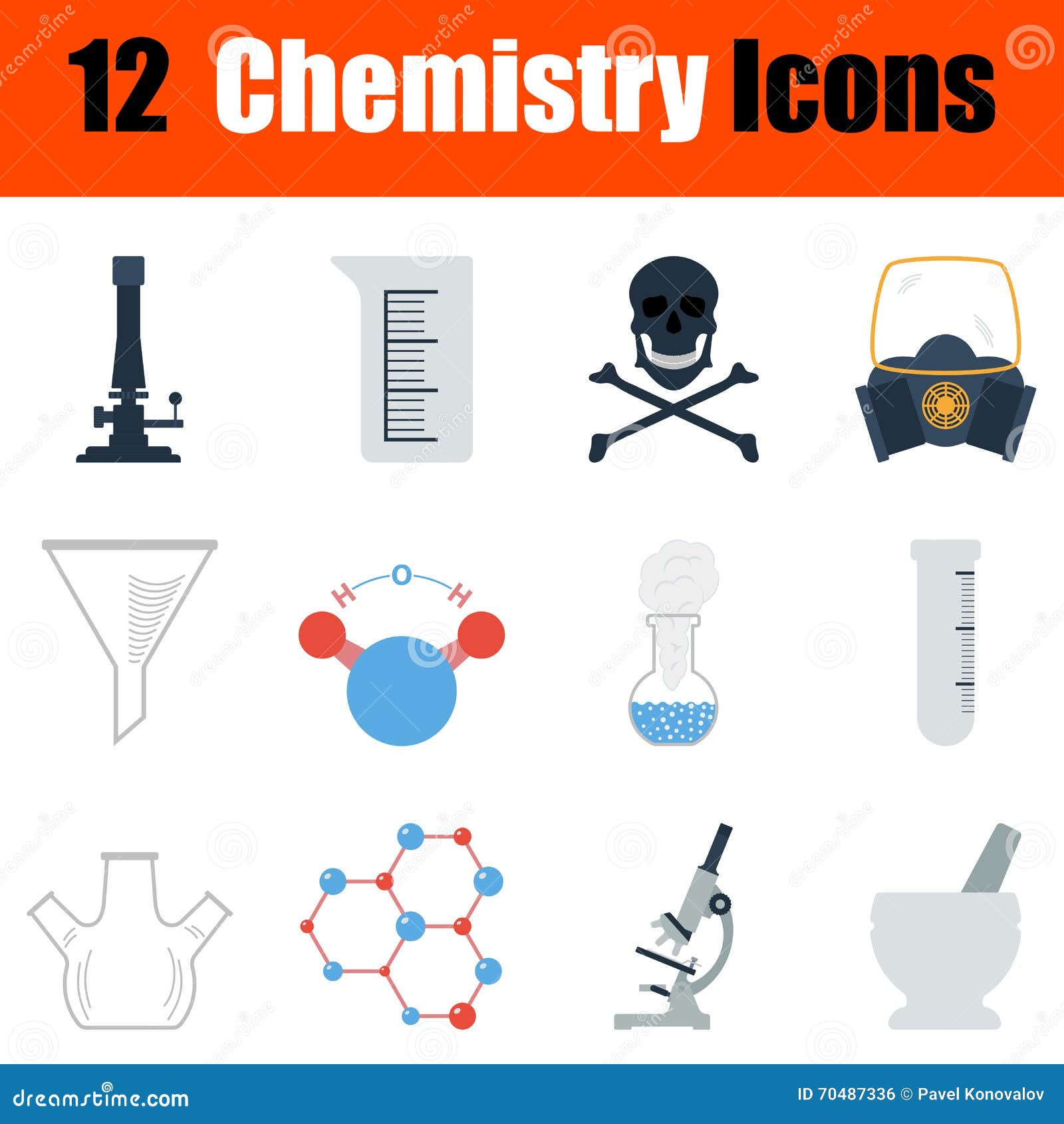 Chemistry Lab Icon Set, Hand Drawn Style Vector Illustration ...