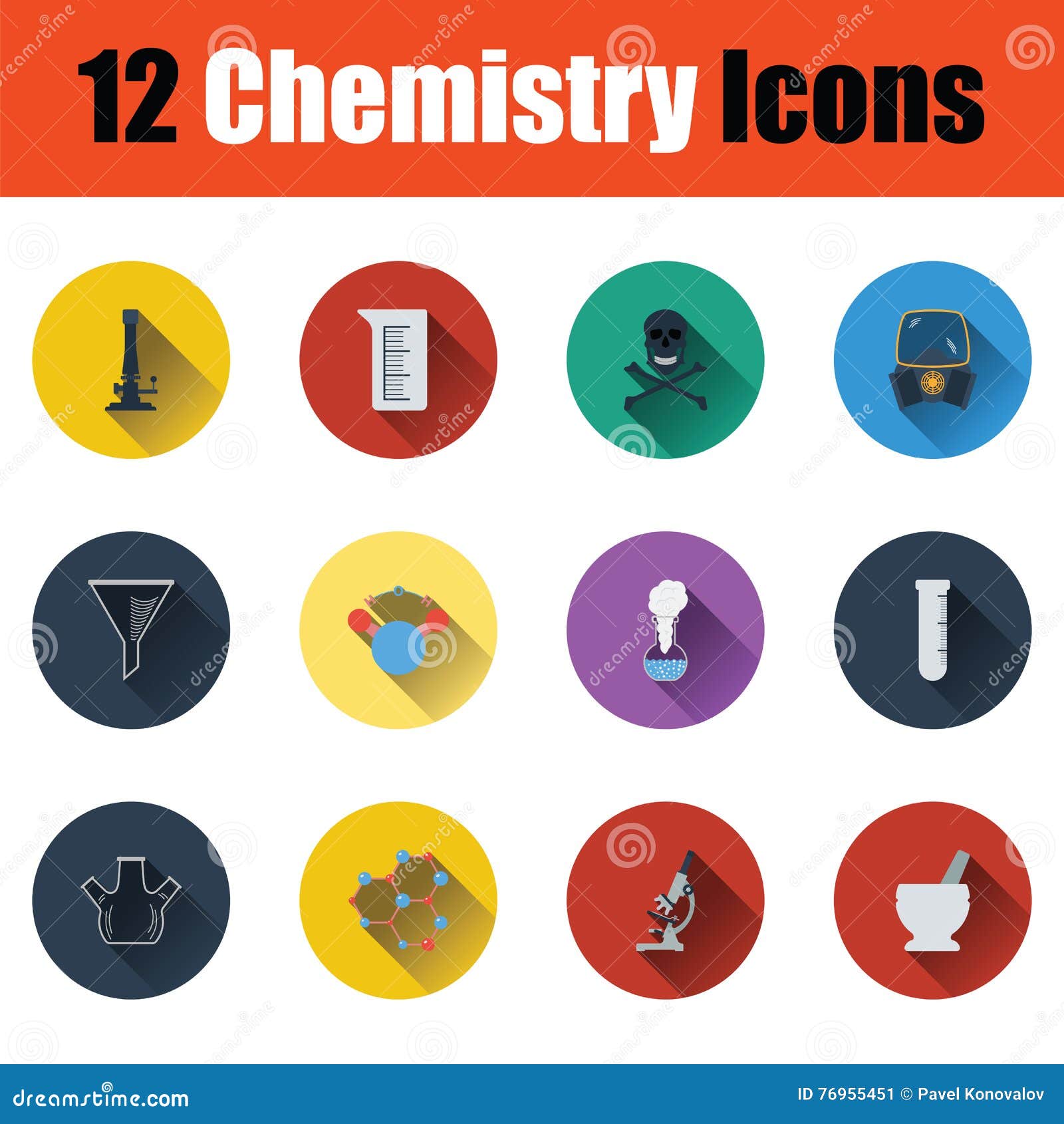 Chemistry icon set stock vector. Illustration of graphic - 76955451