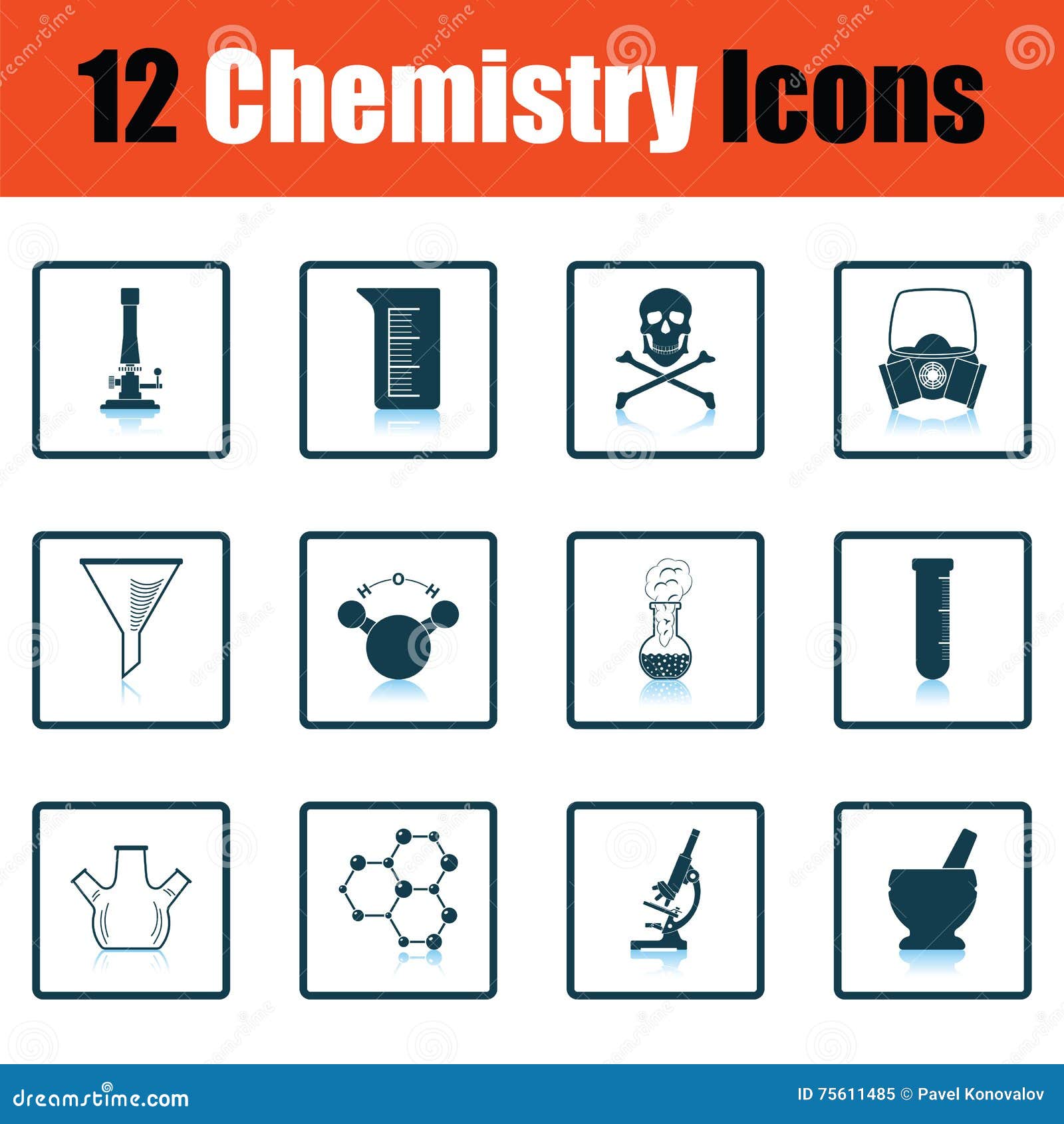 Chemistry icon set stock vector. Illustration of burner - 75611485