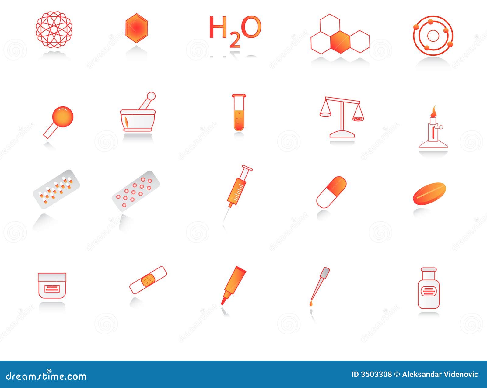 Chemistry icons stock vector. Illustration of spring, drop - 3503308