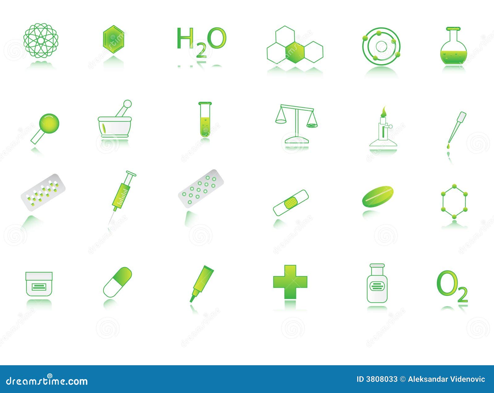 Chemistry icons stock vector. Illustration of green, fire - 3808033