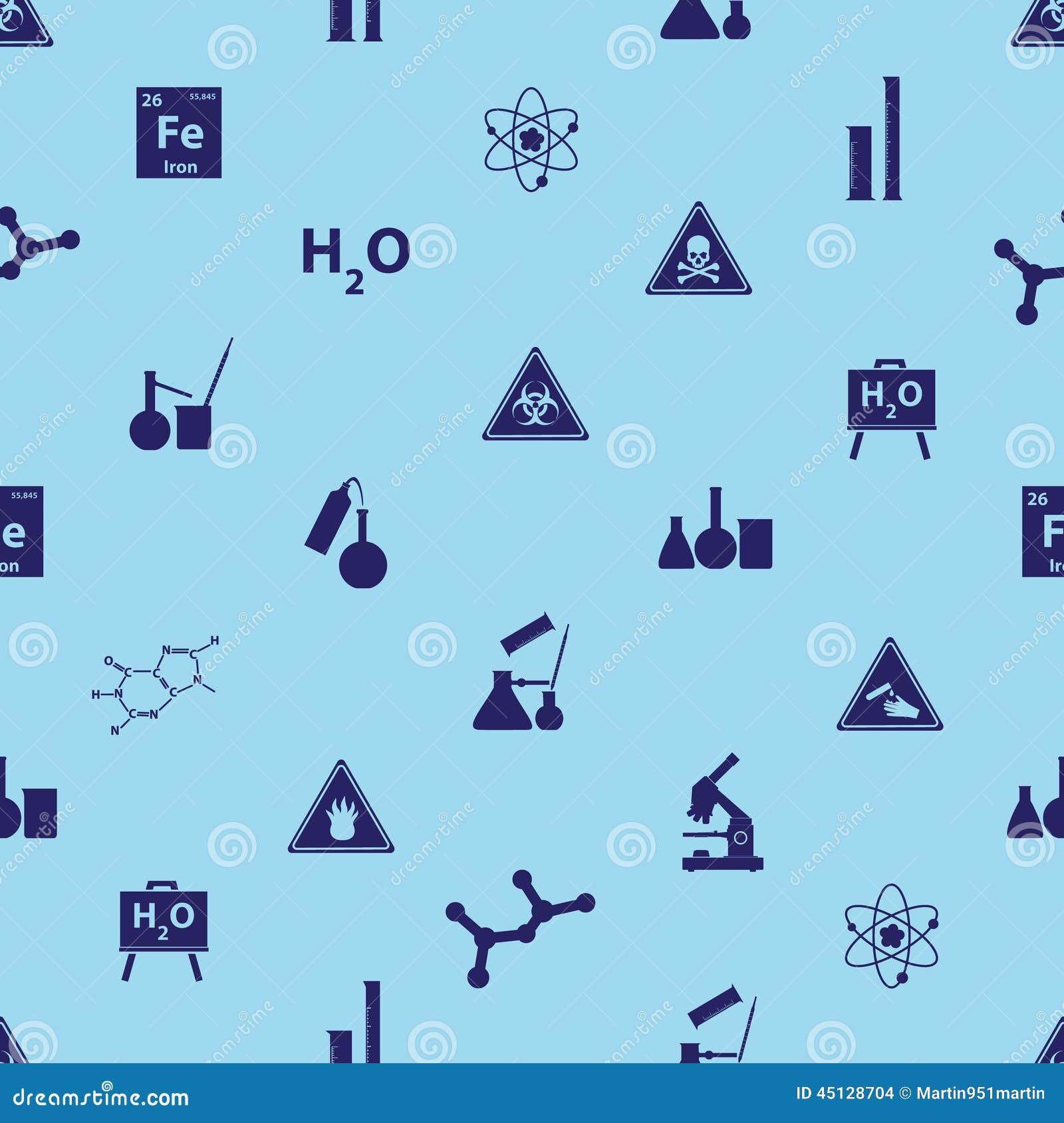 Chemistry Icons Blue Pattern Stock Vector - Illustration of icons, blue ...