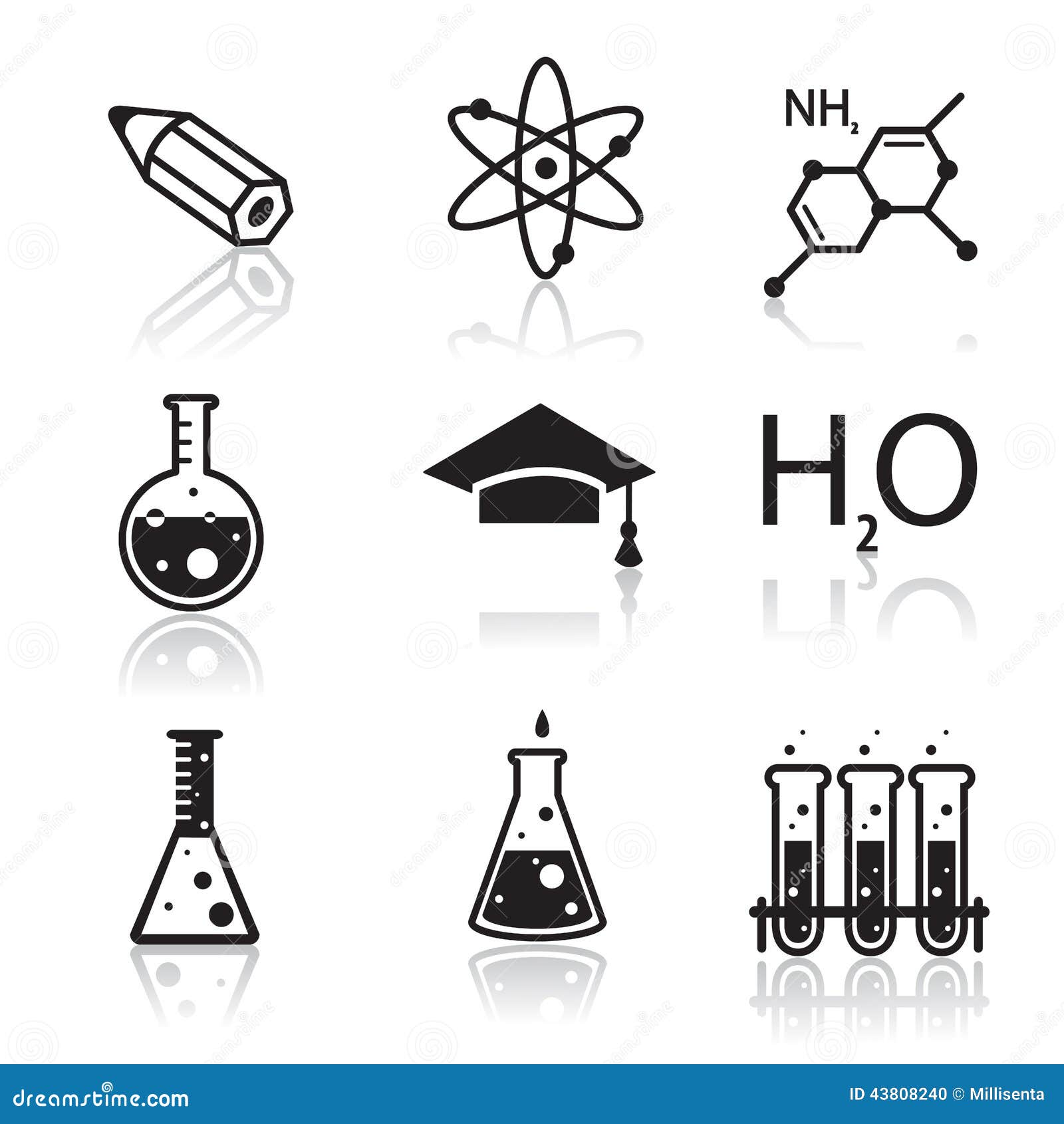 Chemistry Icons Cartoon Vector | CartoonDealer.com #63435755