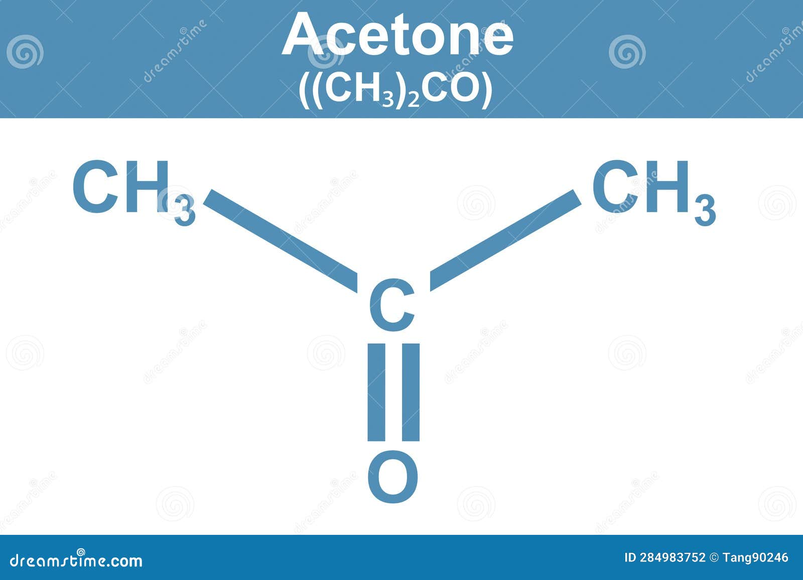 Chemistry Illustration of Acetone in Blue Stock Illustration ...