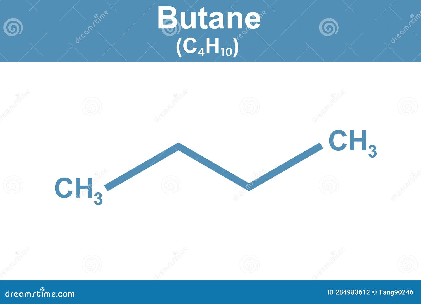 Butane. Gas. Structural Chemical Formula And Molecule 3d Model. C4H10 ...