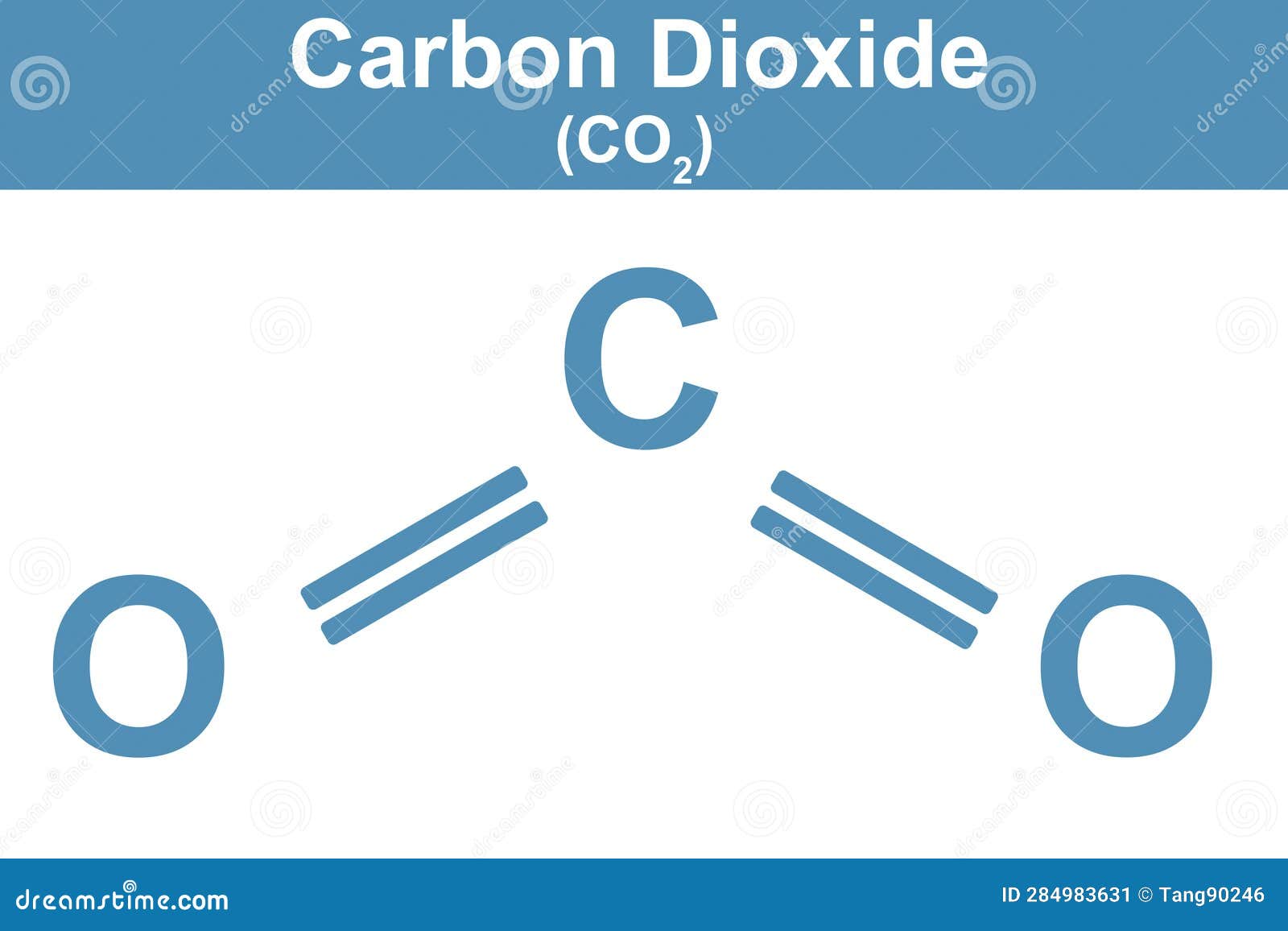 Chemistry Illustration of Carbon Dioxide in Blue Stock Illustration ...