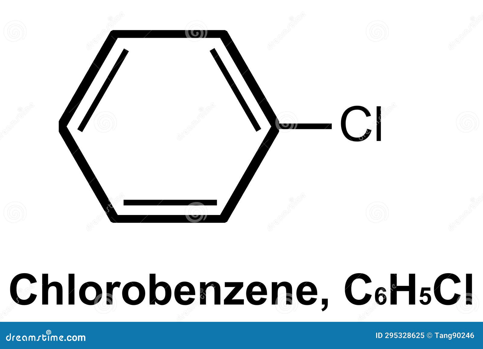 Chemistry Illustration of Chlorobenzene Structure C6H5Cl Stock ...