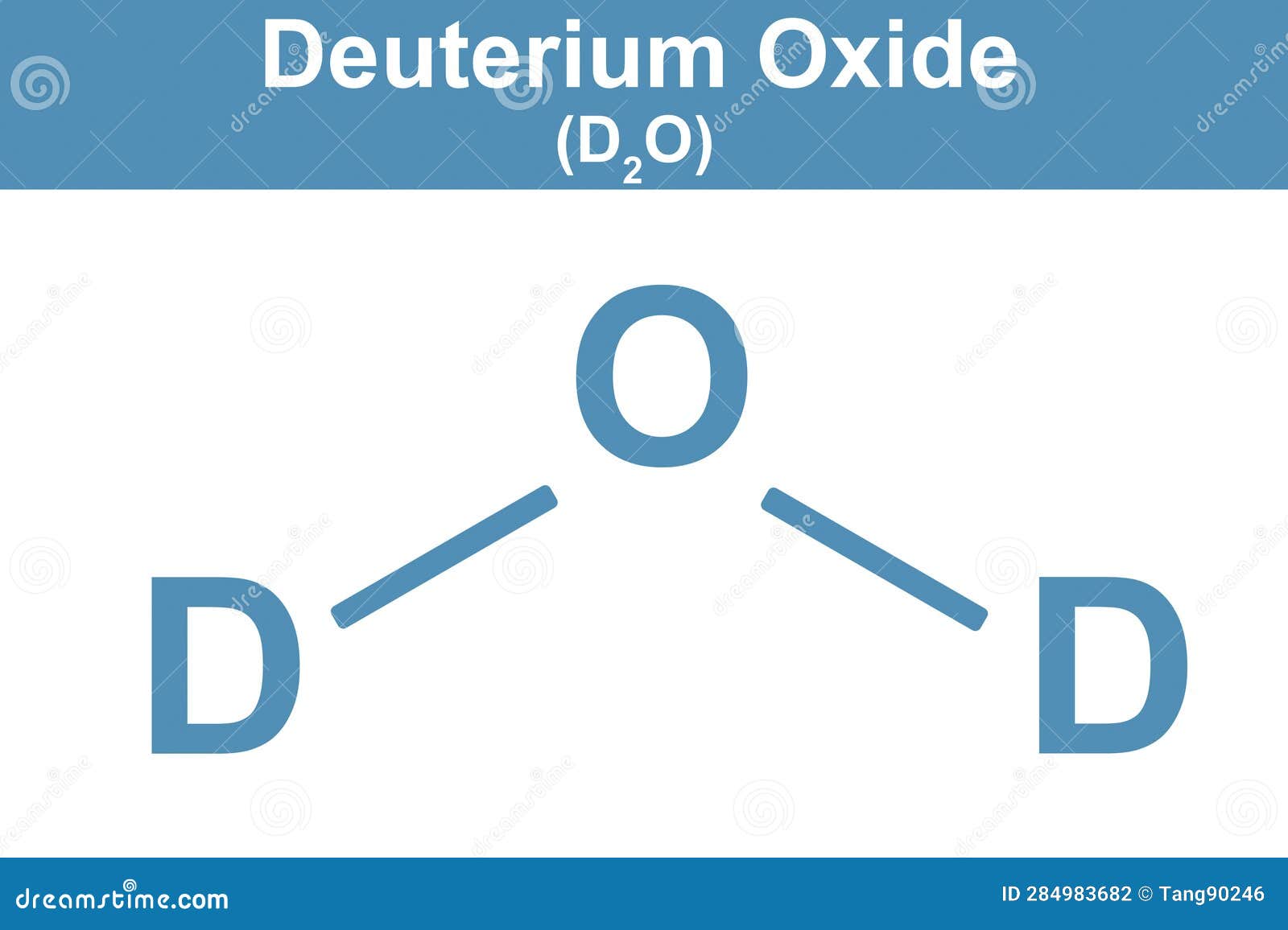 Deuterium Oxide (heavy Water) Molecule. 3D Rendering. Atoms Are ...