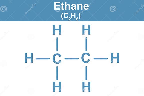Chemistry Illustration of Ethane in Blue Stock Illustration ...