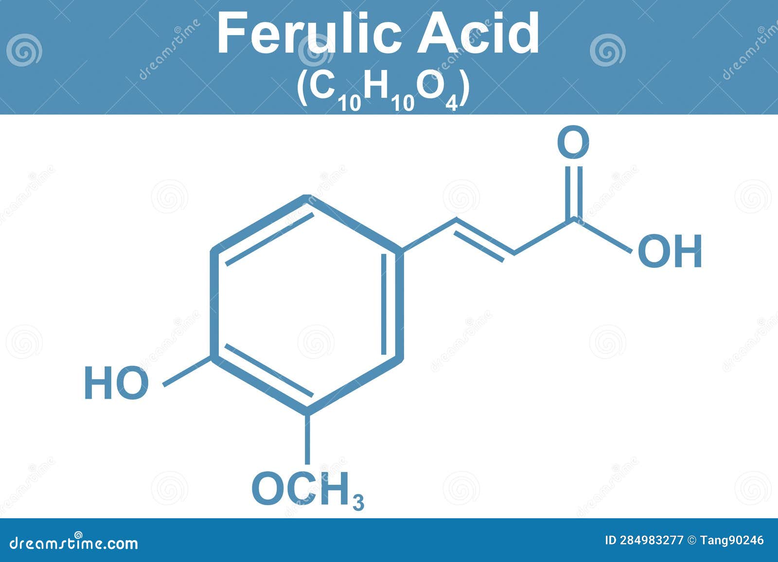 Ferulic Acid, Coniferic Acid, C10H10O4 Molecule. It Is Phenolic Acid ...