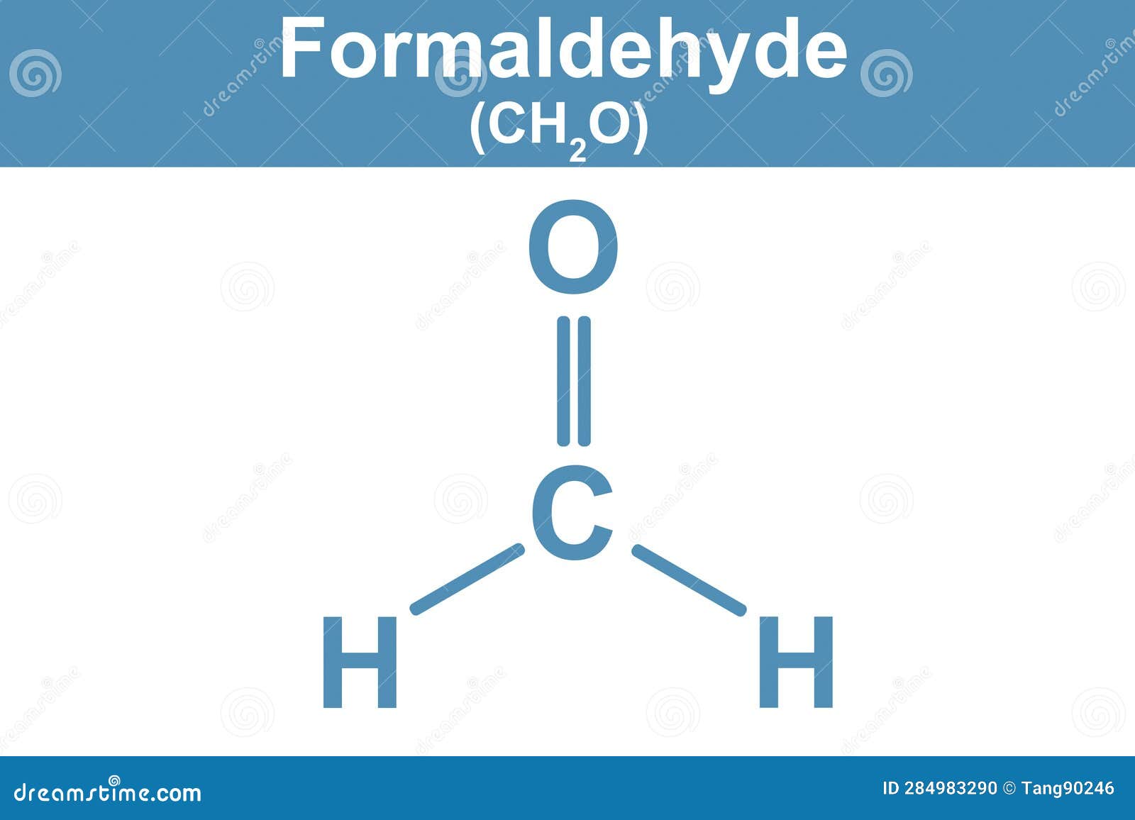Chemistry Illustration of Formaldehyde in Blue Stock Illustration ...