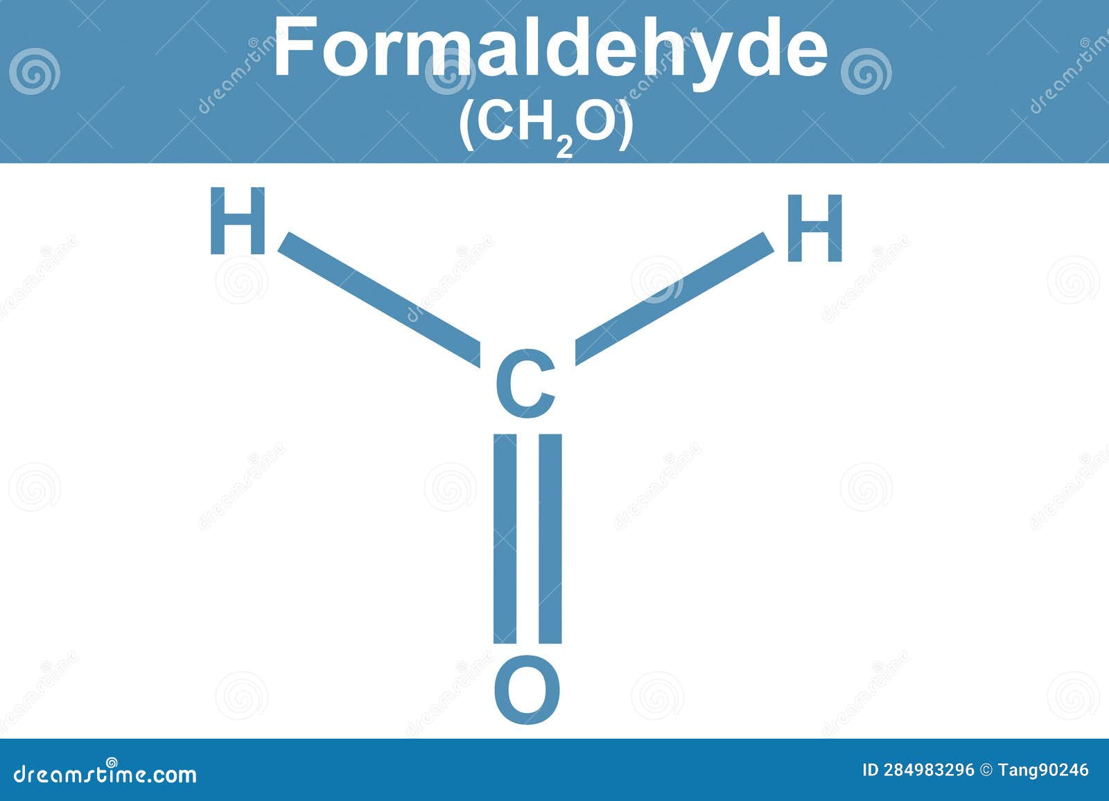 Chemistry Illustration of Formaldehyde in Blue Stock Illustration ...