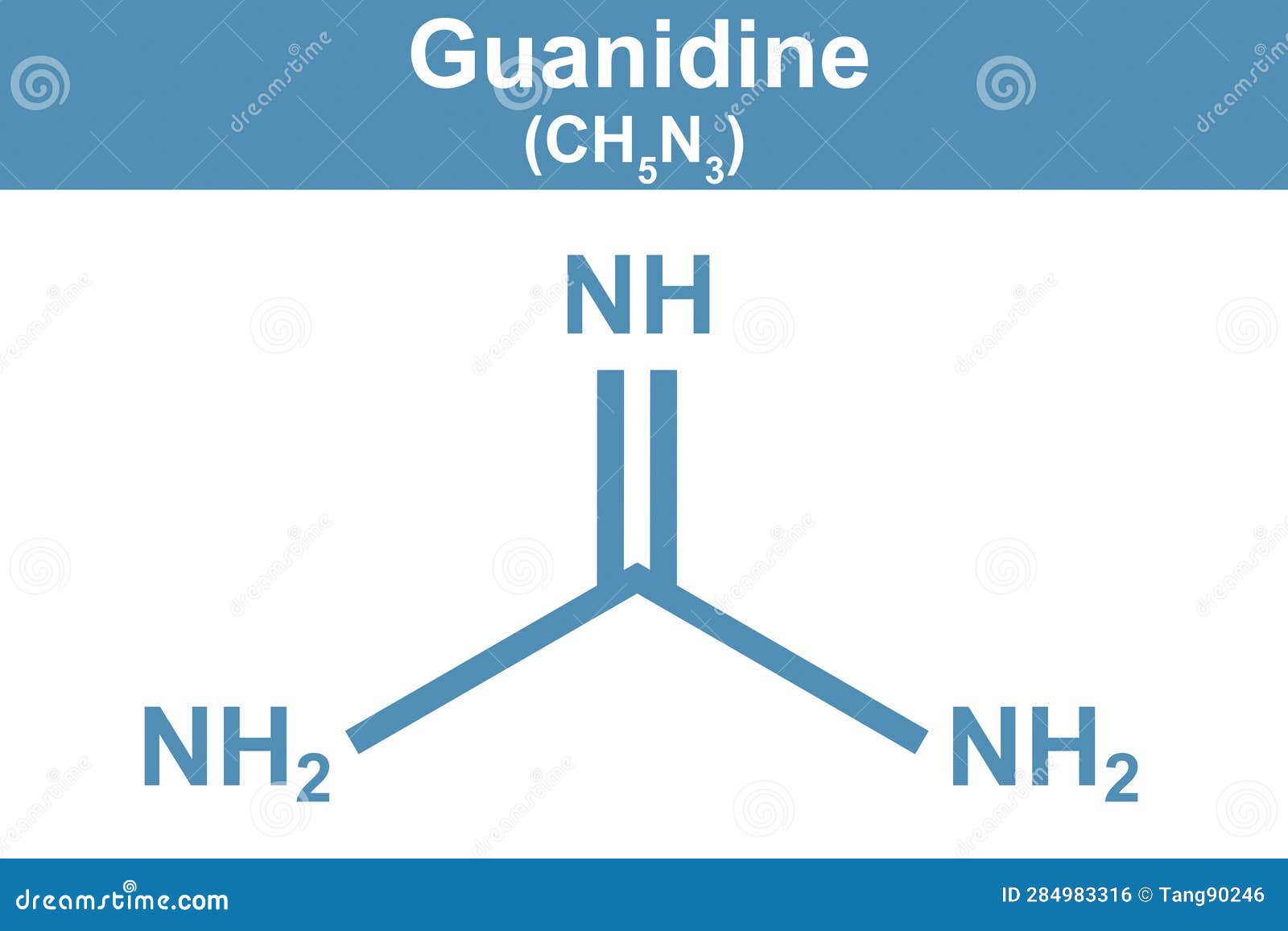 Chemistry Illustration of Guanidine in Blue Stock Illustration - Illustration of structure ...