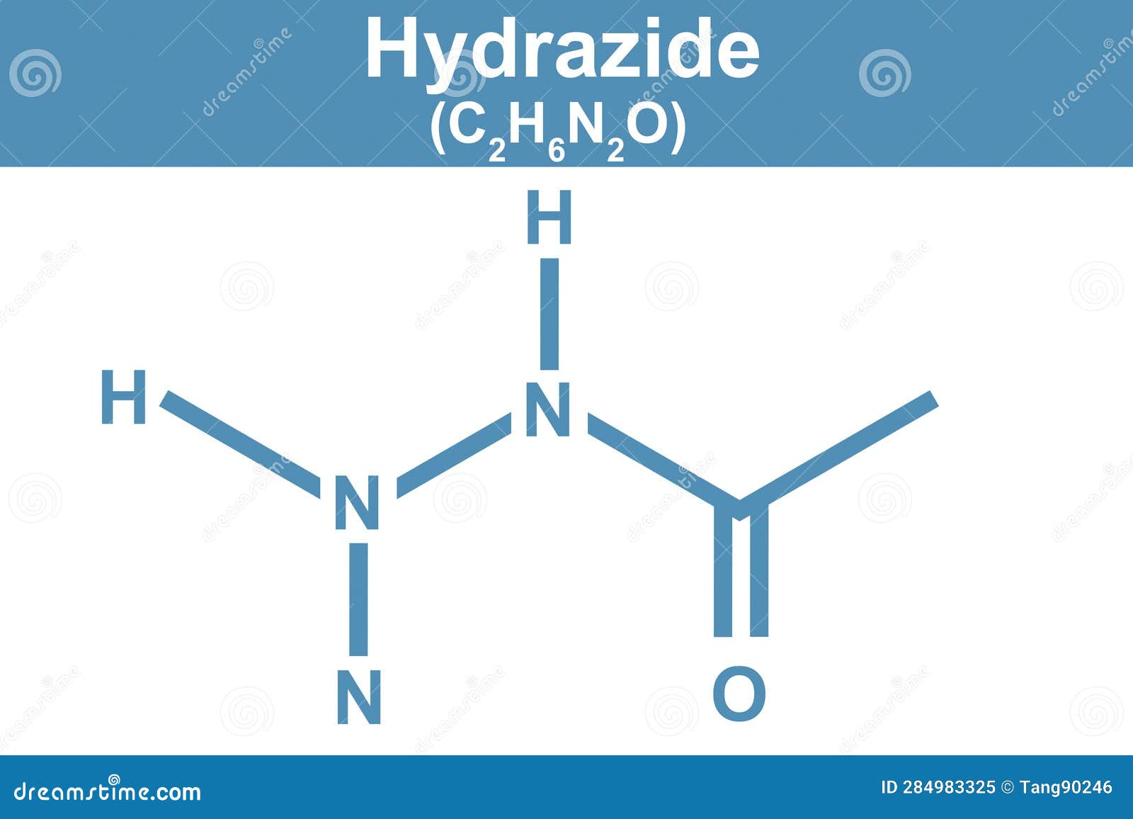 Chemistry Illustration of Hydrazide in Blue Stock Illustration ...