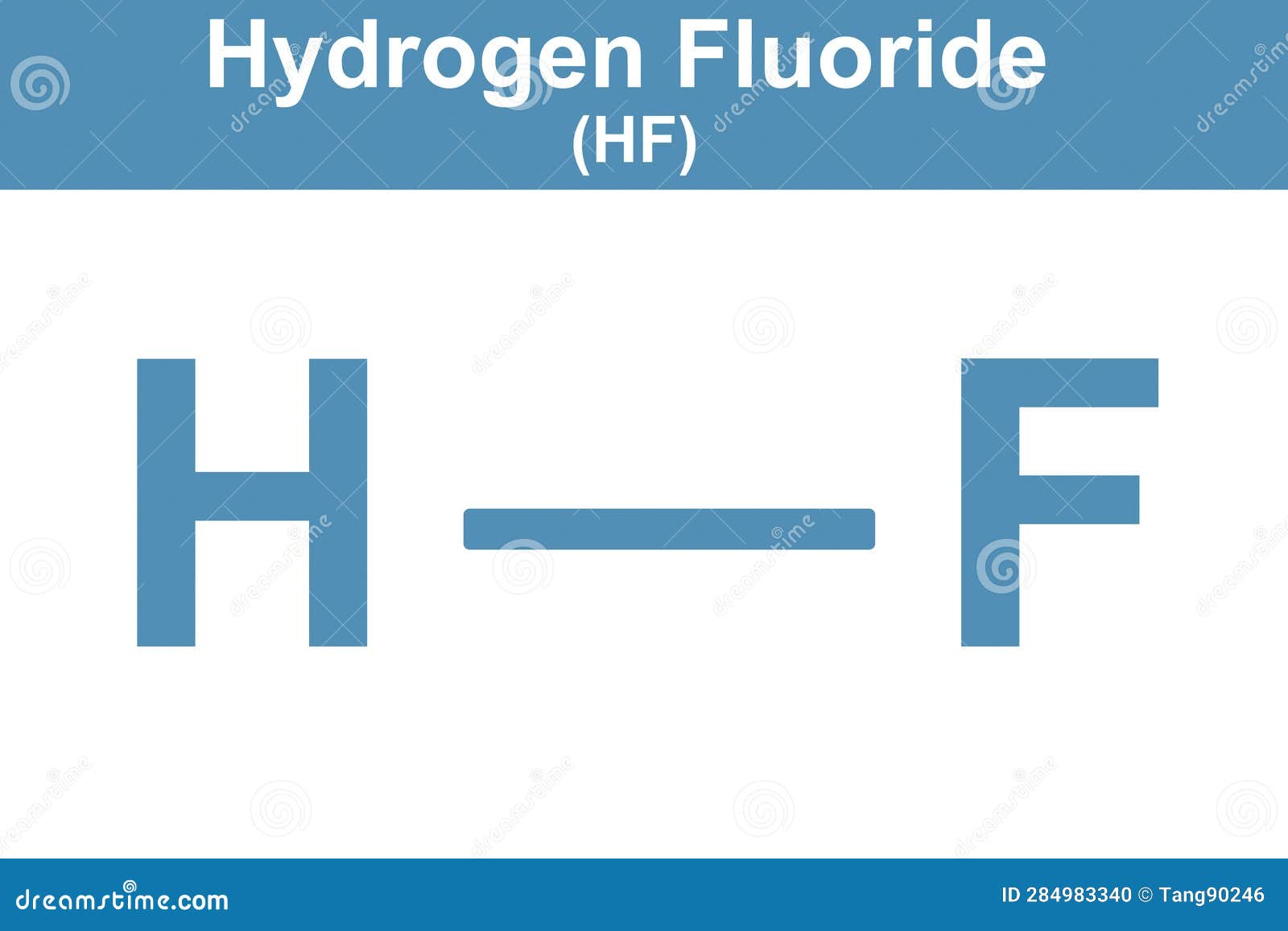 Hydrogen Fluoride HF Molecule. Skeletal Formula. Royalty-Free Stock ...