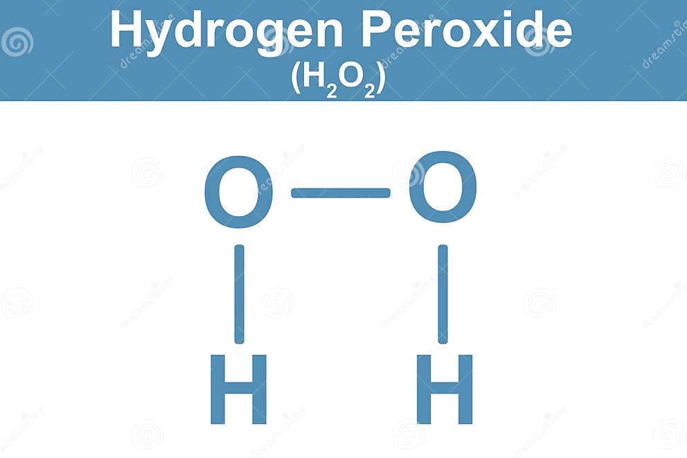 Chemistry Illustration of Hydrogen Peroxide in Blue Stock Illustration ...