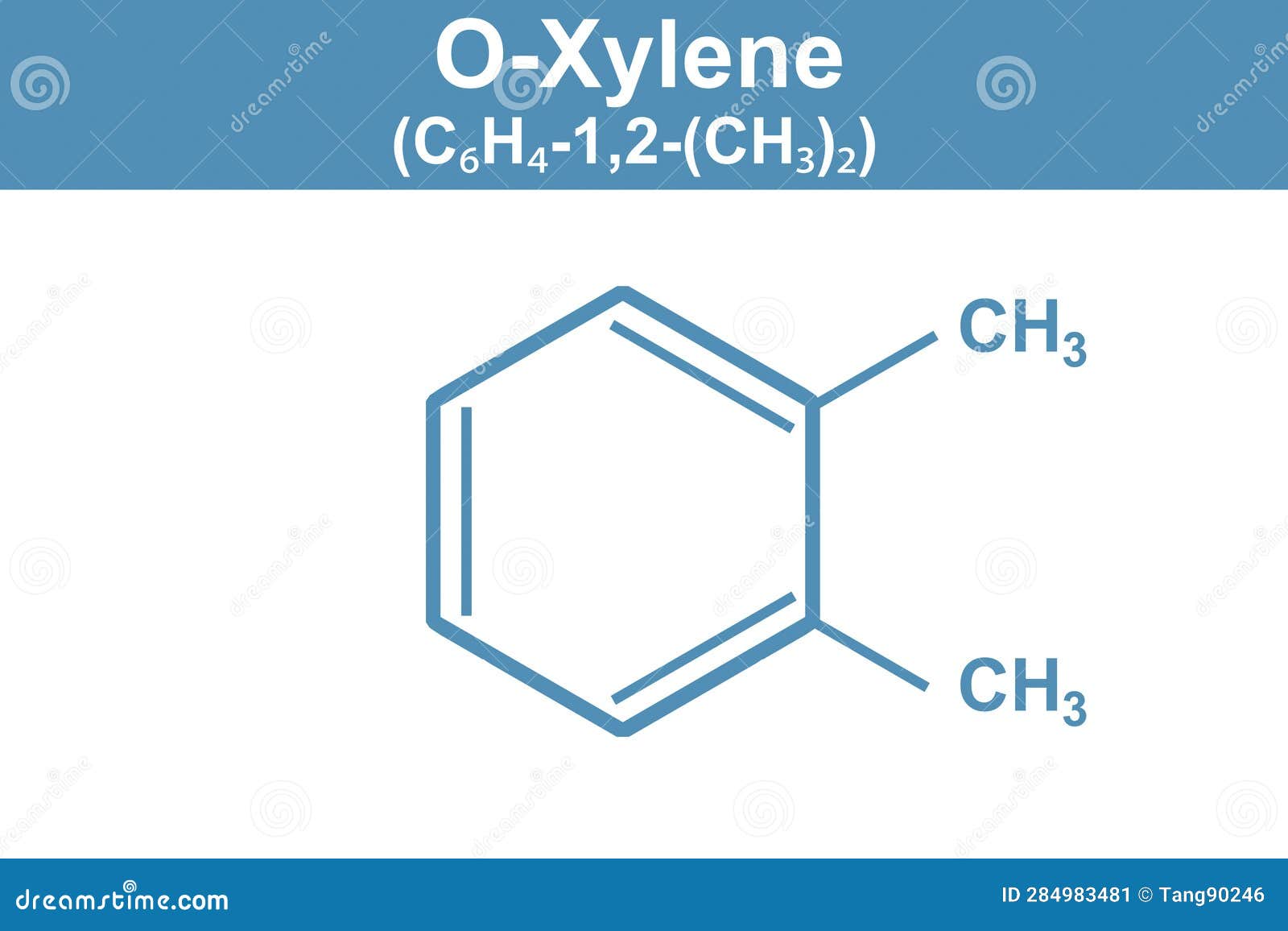Ortho-xylene O-xylene Aromatic Hydrocarbon Molecule. Skeletal Formula ...