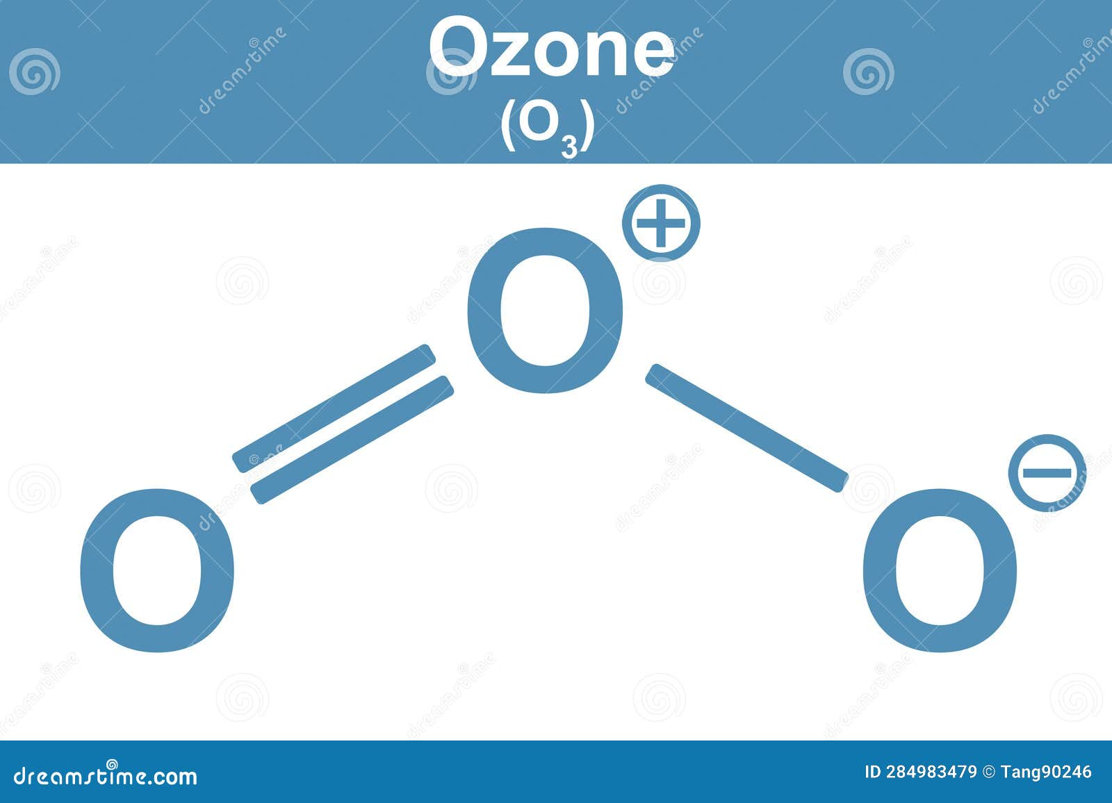 Chemistry Illustration of Ozone in Blue Stock Illustration ...