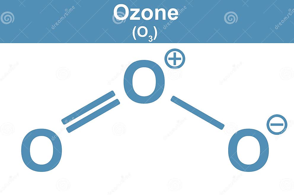 Chemistry Illustration of Ozone in Blue Stock Illustration ...