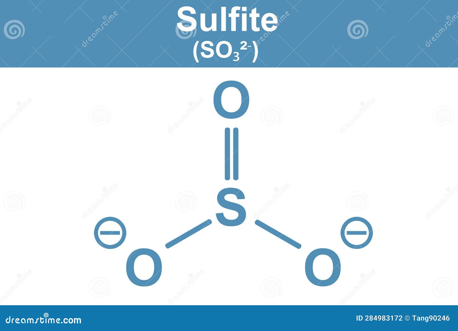 Chemistry Illustration of Sulfite in Blue Stock Illustration ...