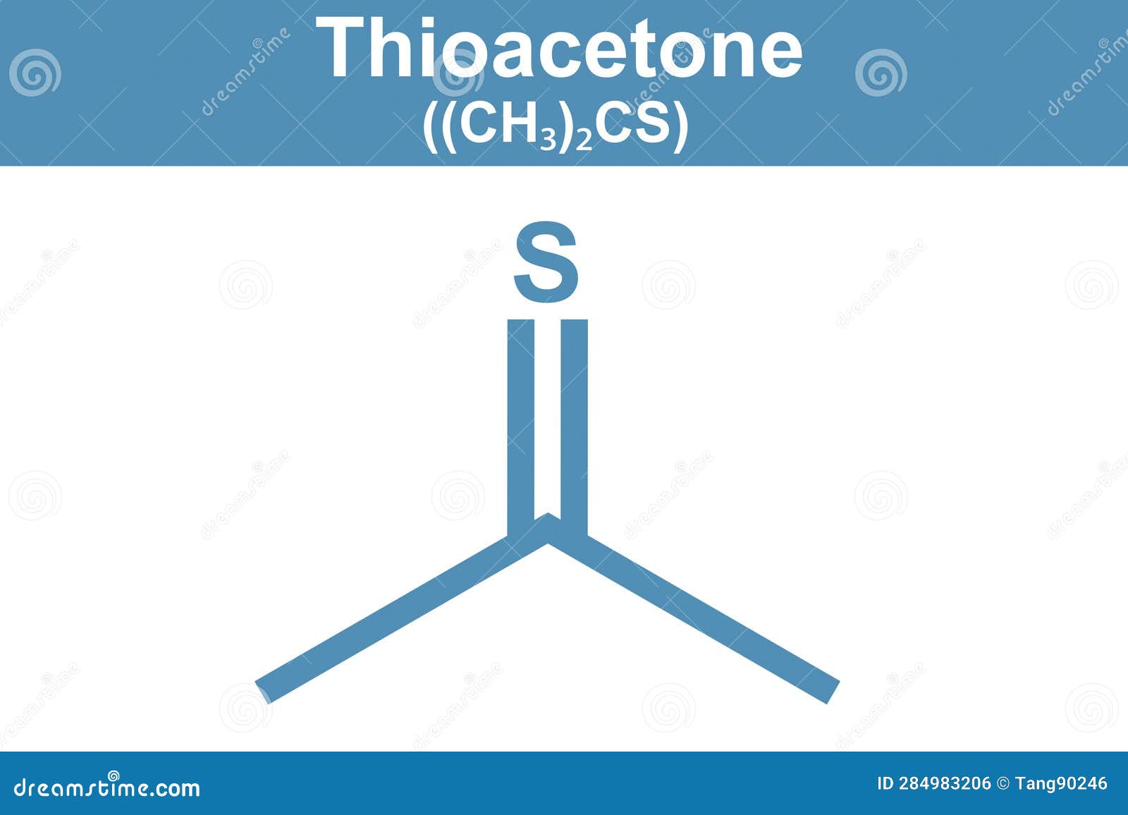 Chemistry Illustration of Thioacetone in Blue Stock Illustration ...
