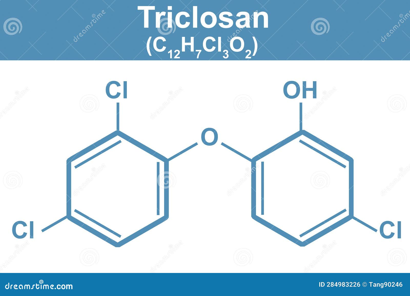 Triclosan Structural Chemical Formula With A Liquid Fluid Gradient ...