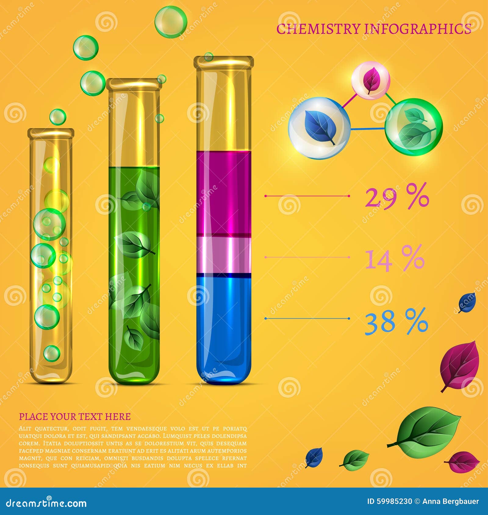 Chemistry infographic stock vector. Illustration of biochemistry - 59985230