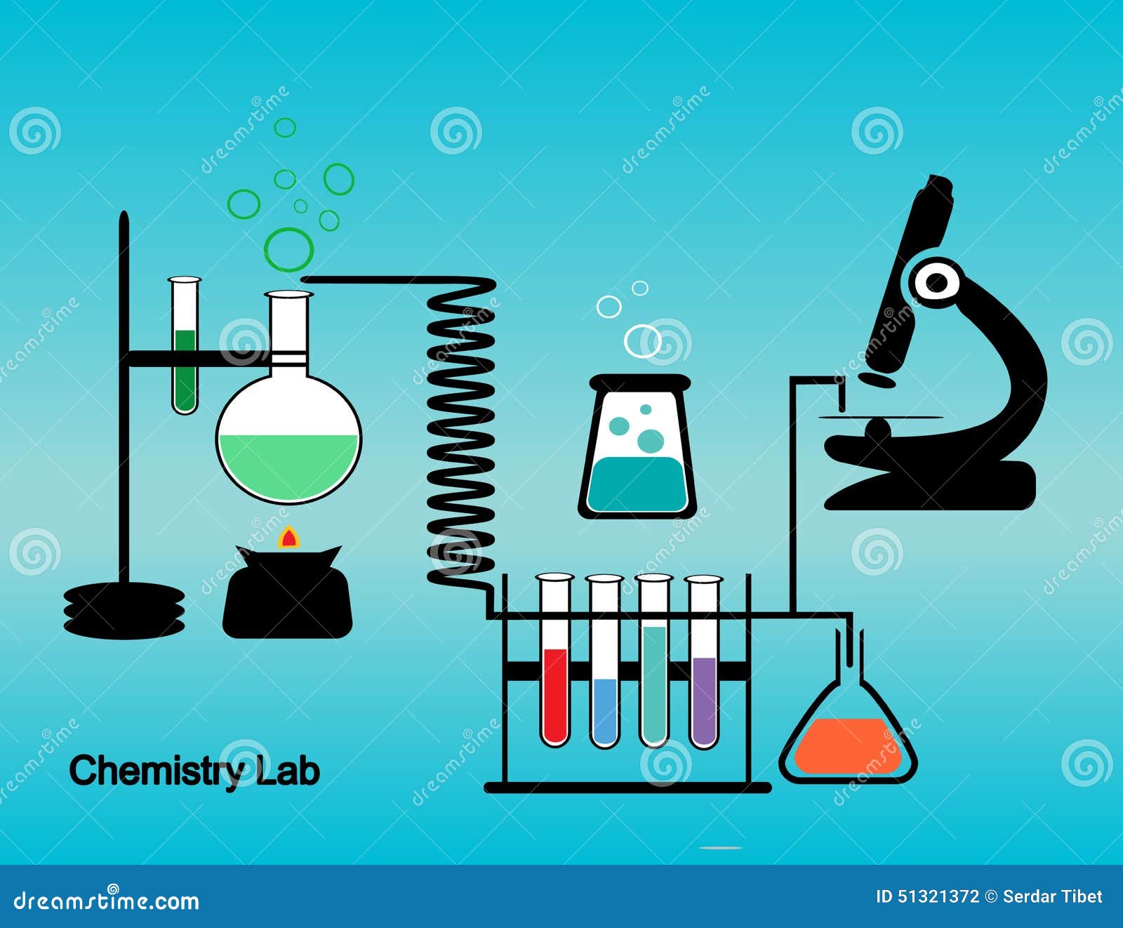 Chemistry lab stock vector. Illustration of medicine - 51321372