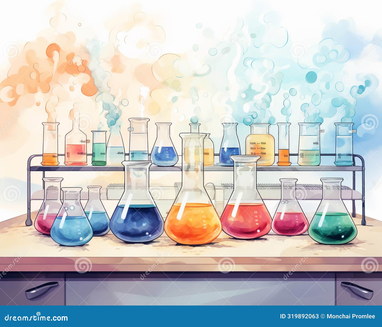 Chemistry Lab Experiment, Flat Design, Front View, Hands-on Learning ...