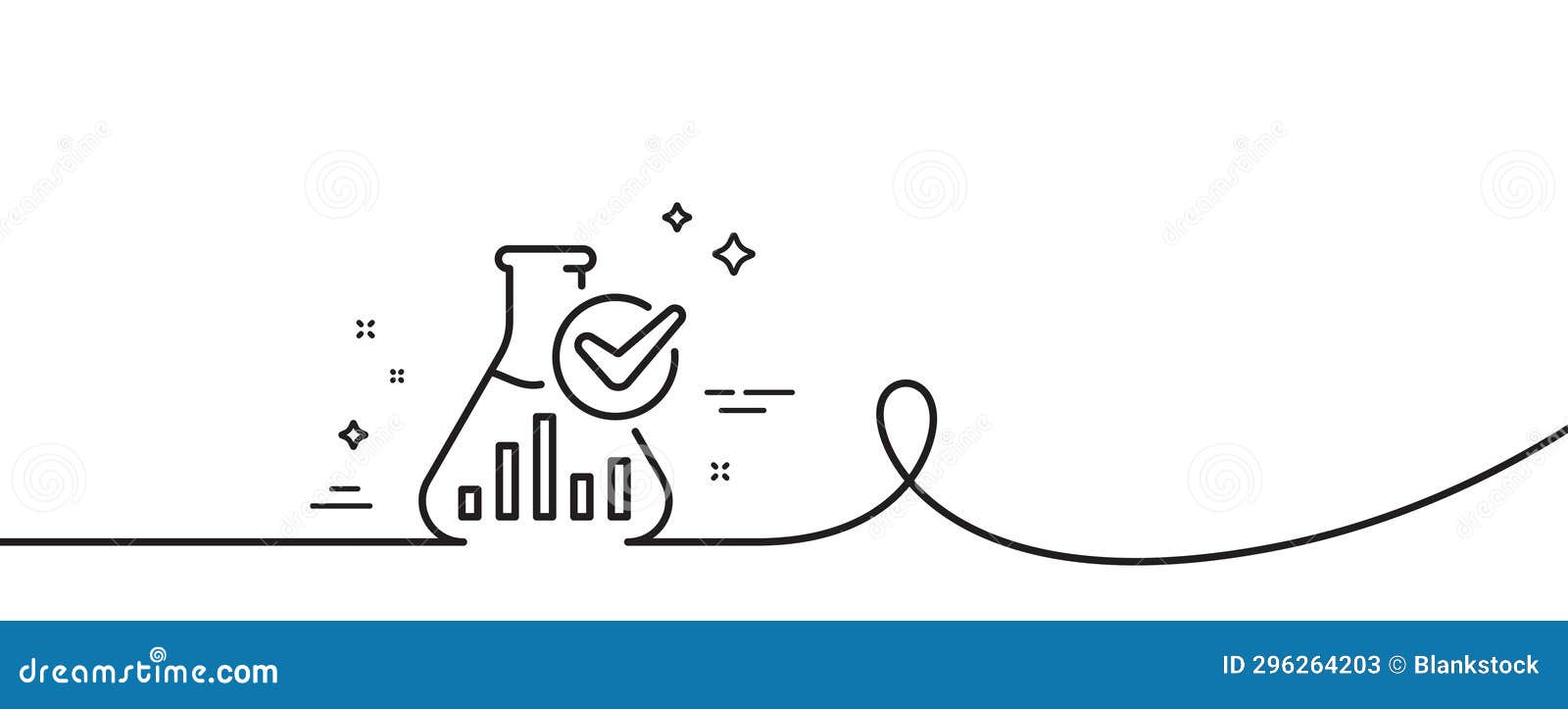 Chemistry Lab Line Icon. Laboratory Flask Sign. Analysis. Continuous Line with Curl. Vector ...