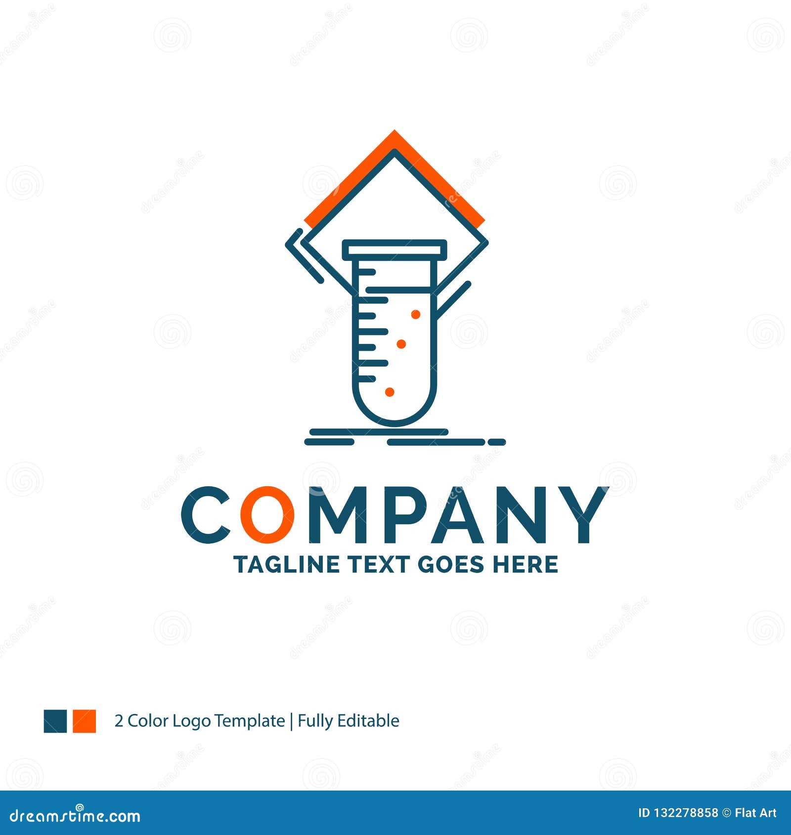 Chemistry, Lab, Study, Test, Testing Logo Design. Blue and Orang Stock ...