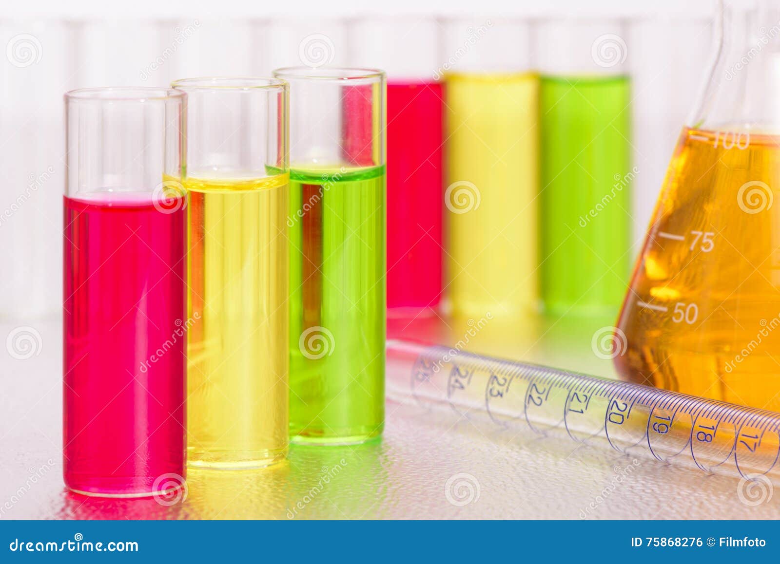 Chemistry Lab with Test Tubes Stock Photo - Image of industry, fluid ...